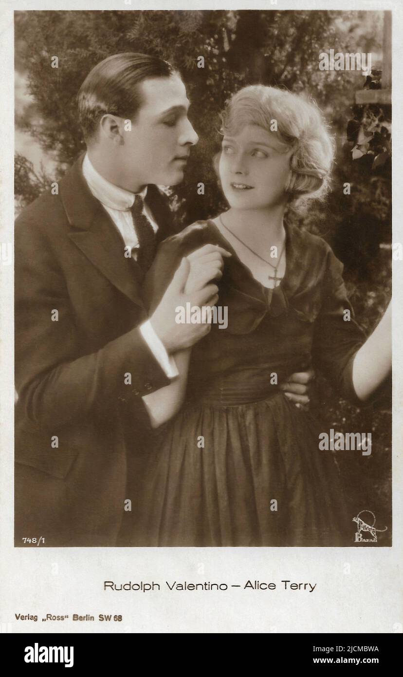 Portrait of Rudolph Valentino and Alice Terry in The Conquering Power ...