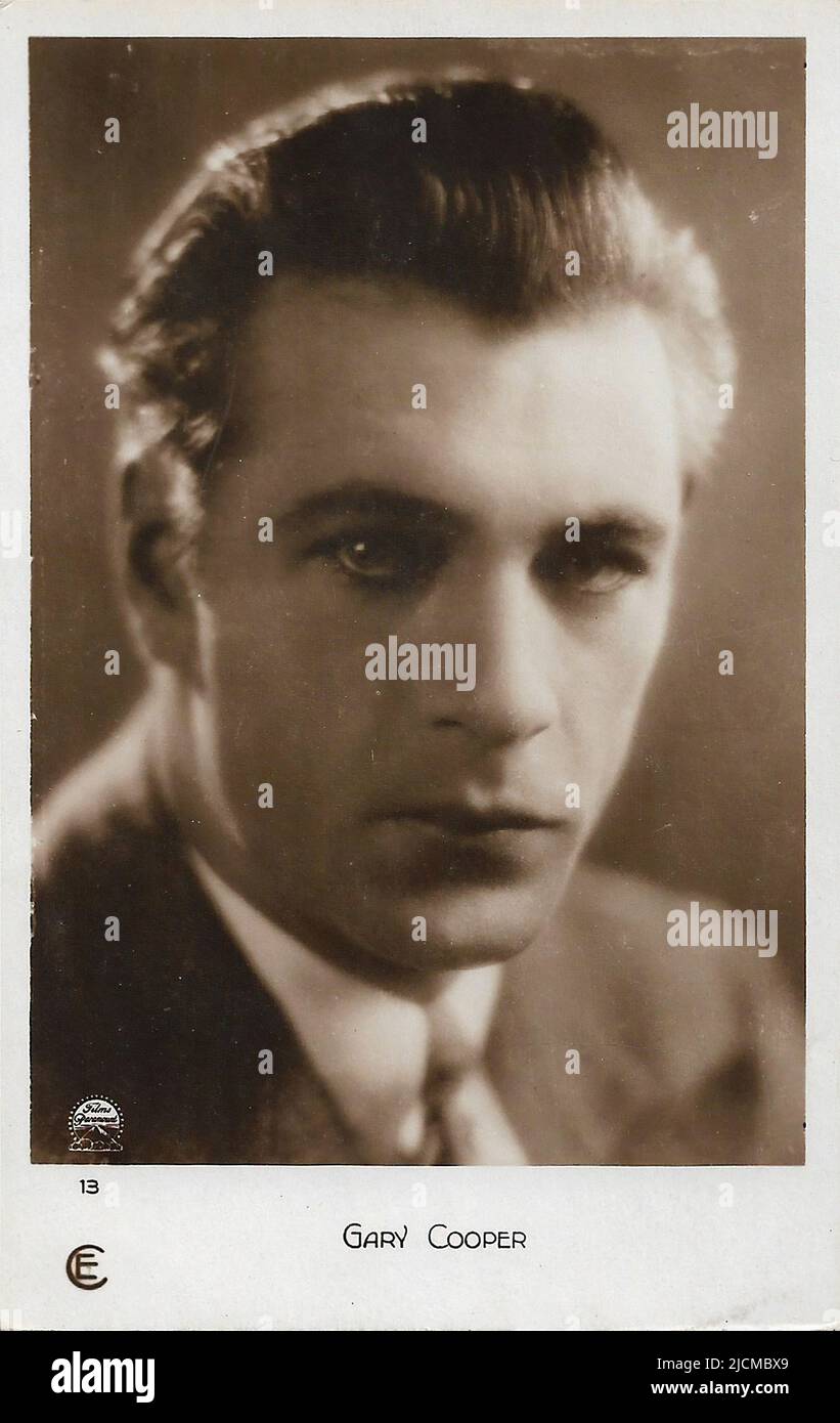 Portrait of Gary Cooper - Silent Hollywood era Stock Photo - Alamy