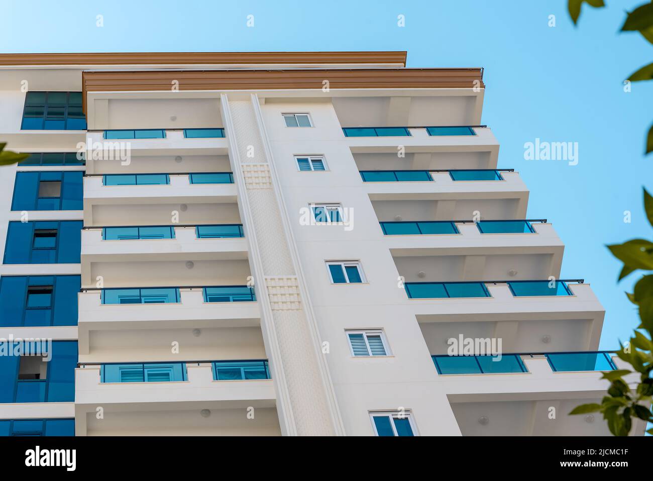 Modern facade of a residential apartment building in southern Turkey ...