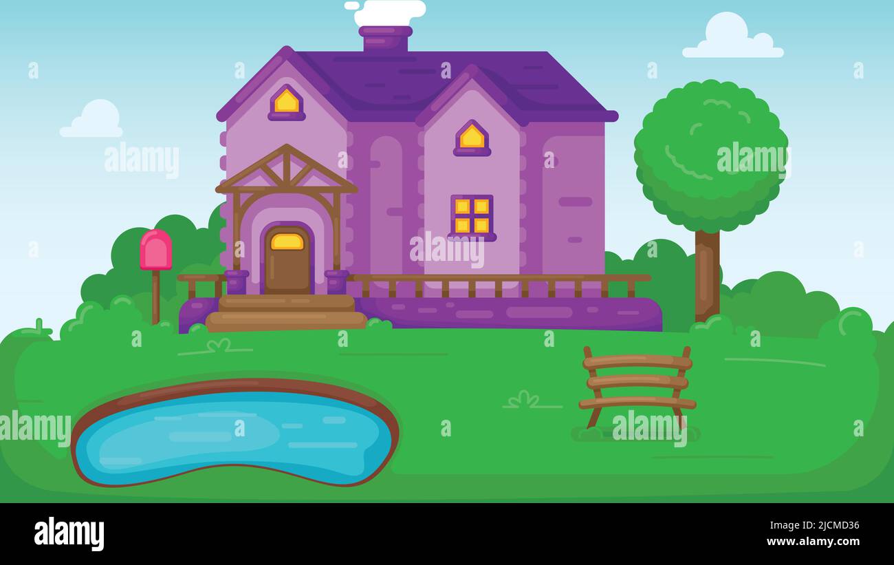 Small garden cottage in Stock Vector Images - Alamy