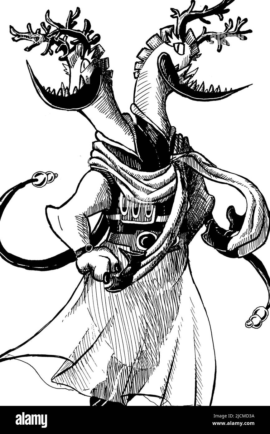 Alien creature illustration Black and White Stock Photos & Images - Alamy