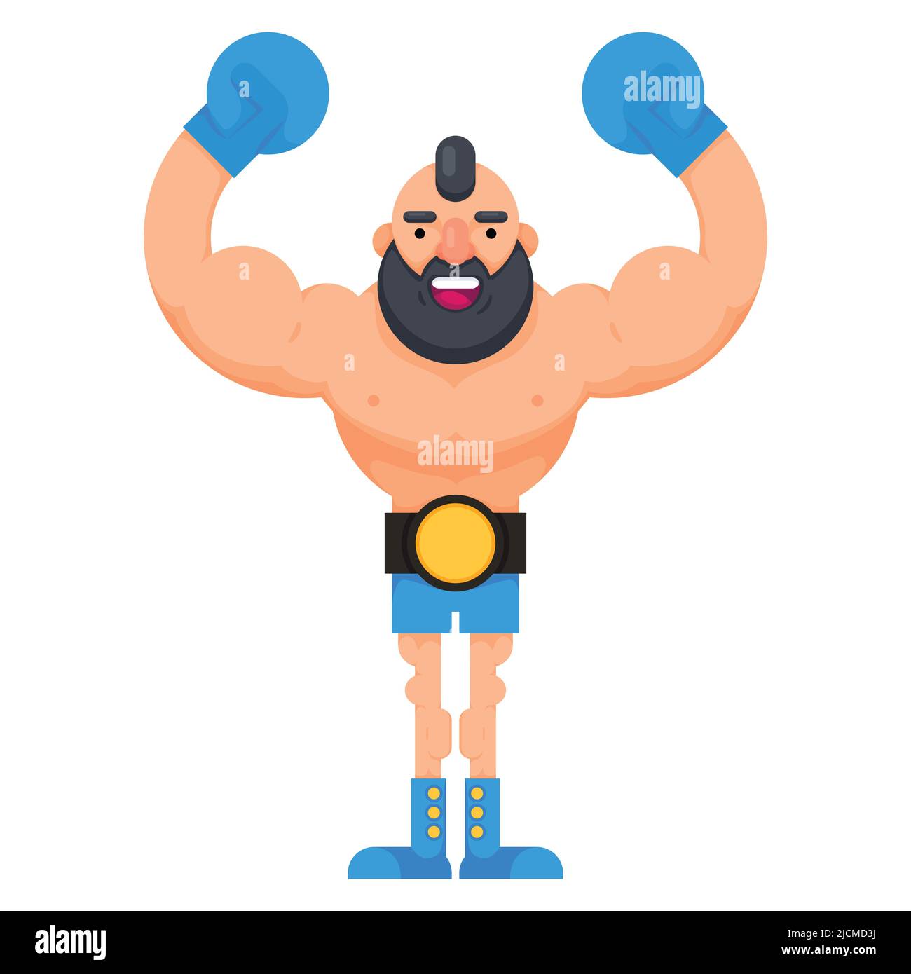 Champion boxer celebrating victory wearing a boxing belt. boxer ...