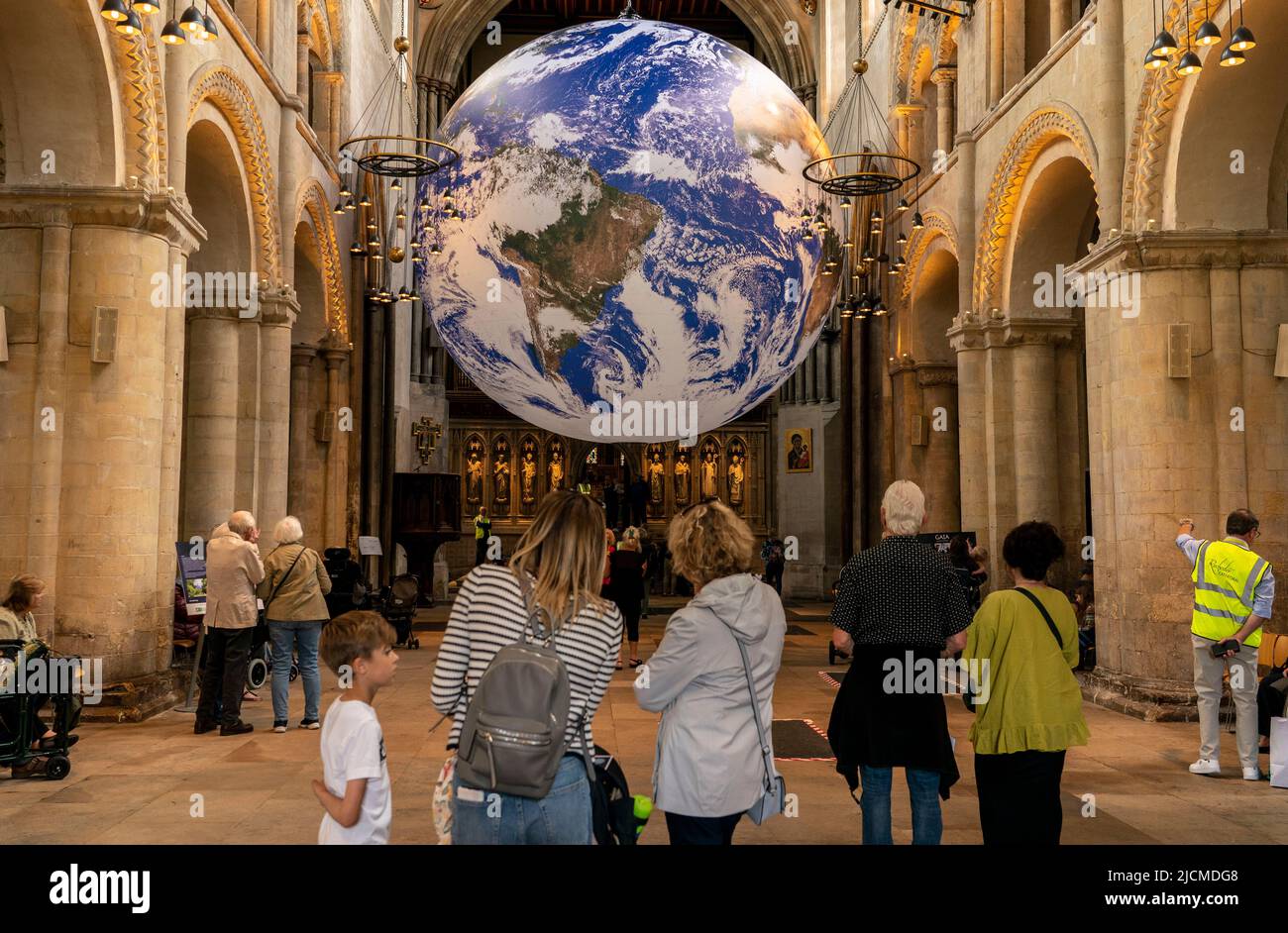 Luke Jerram’s Gaia at Rochester Cathedral in Kent. Measuring seven ...