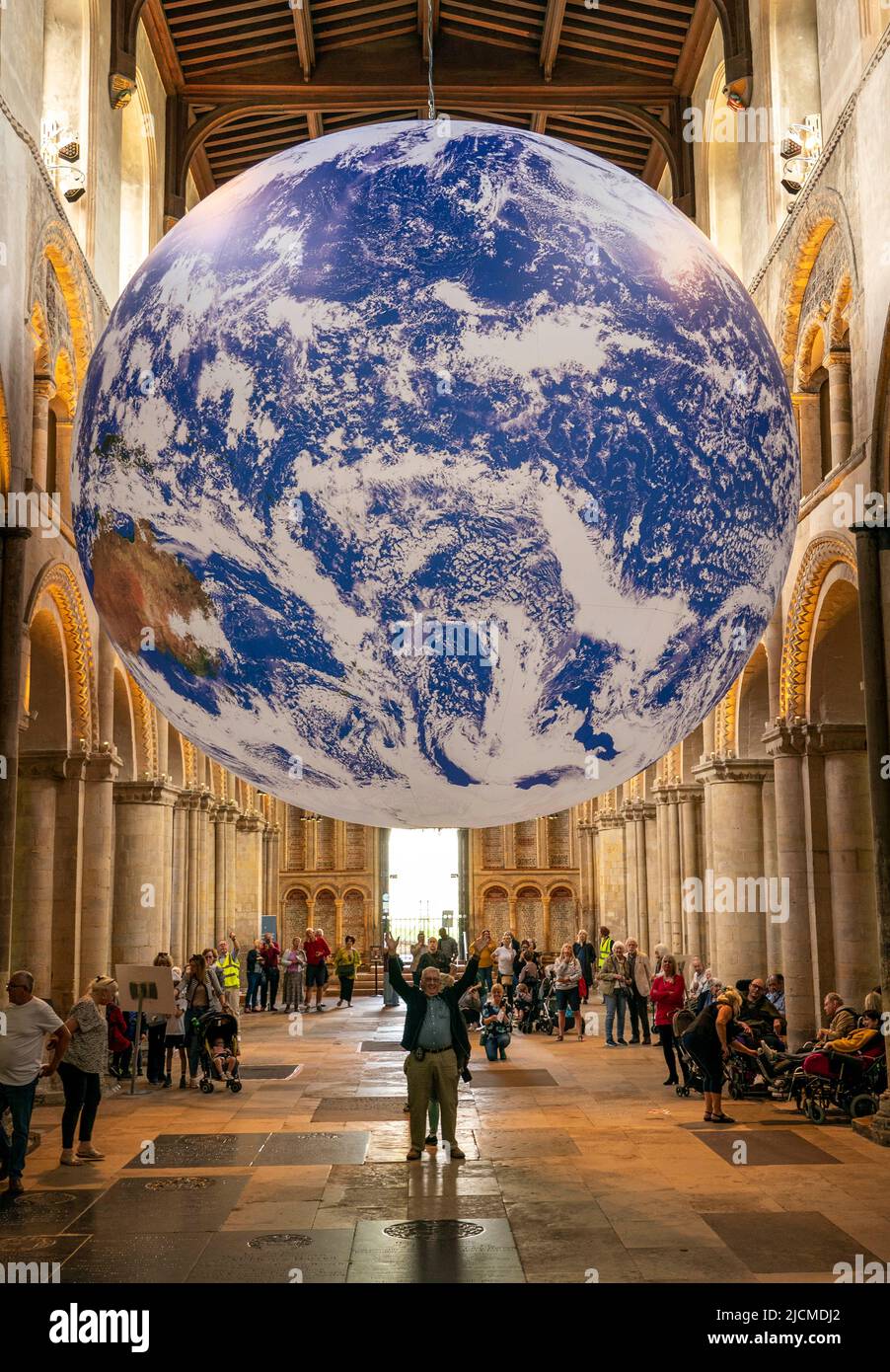 Luke Jerram’s Gaia at Rochester Cathedral in Kent. Measuring seven ...