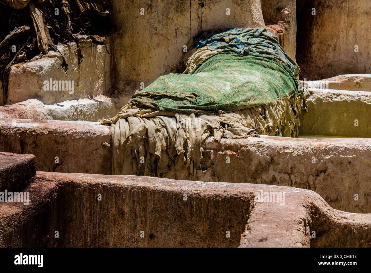 Fez, Morocco - June 13, 2022 Chouara Tannery, The dyeing vats at ...