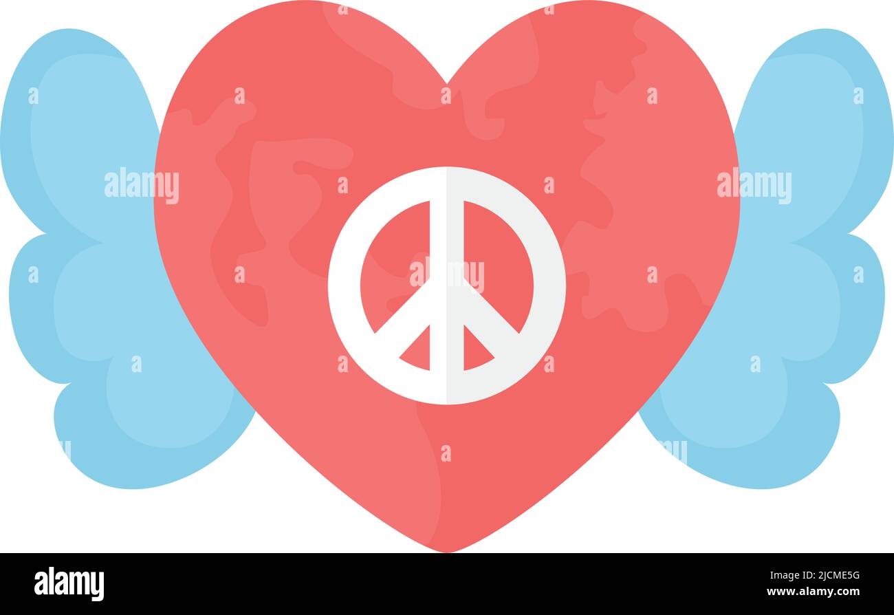 heart with peace symbol Stock Vector Image & Art - Alamy