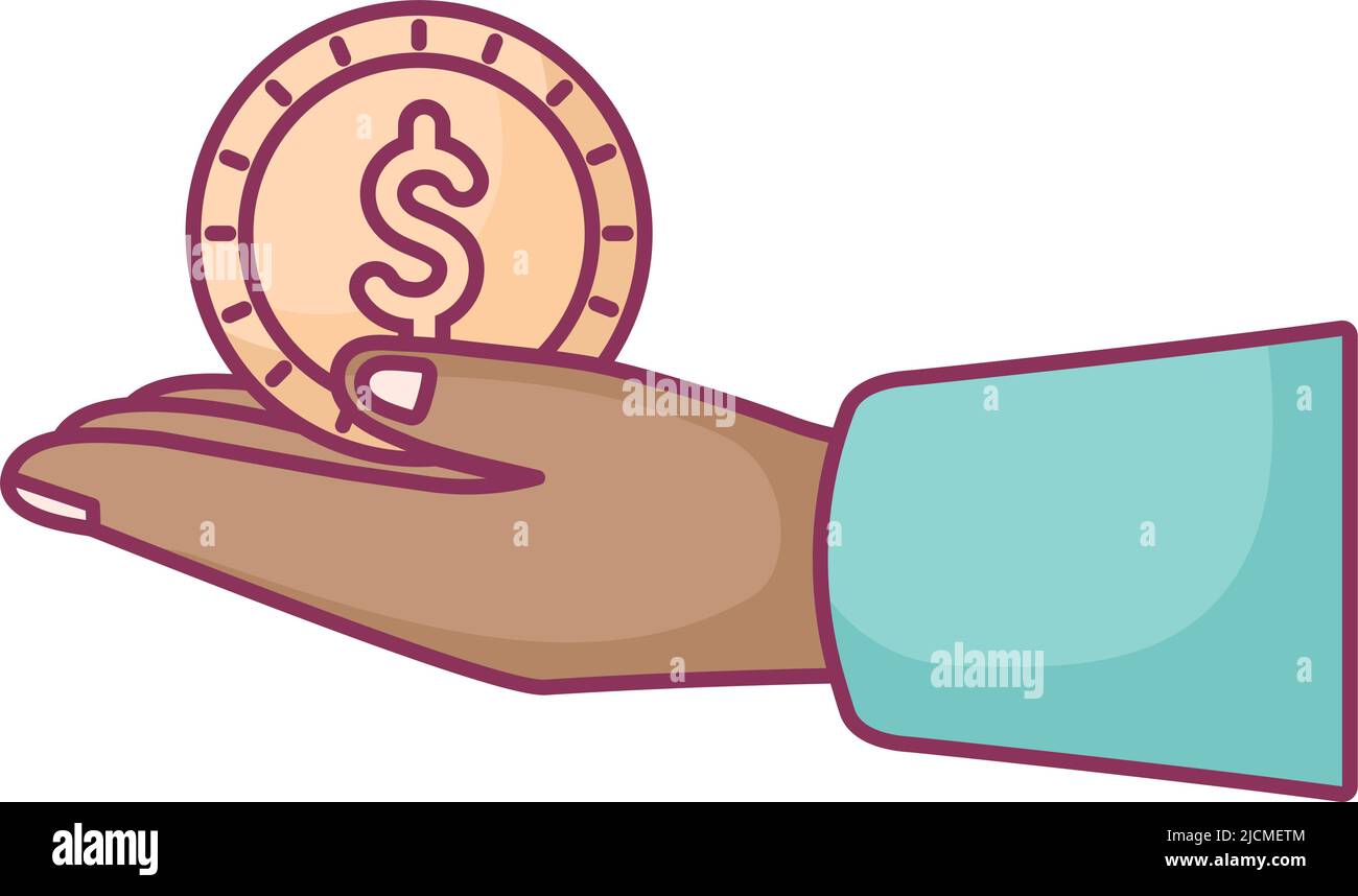 hand holding a coin Stock Vector Image & Art - Alamy
