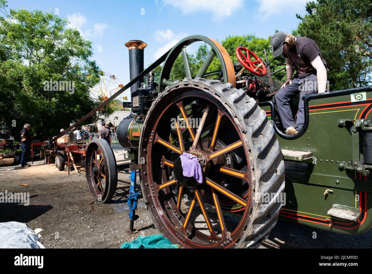 Vintage steam traction engines in a display at the Royal Cornwall Show ...