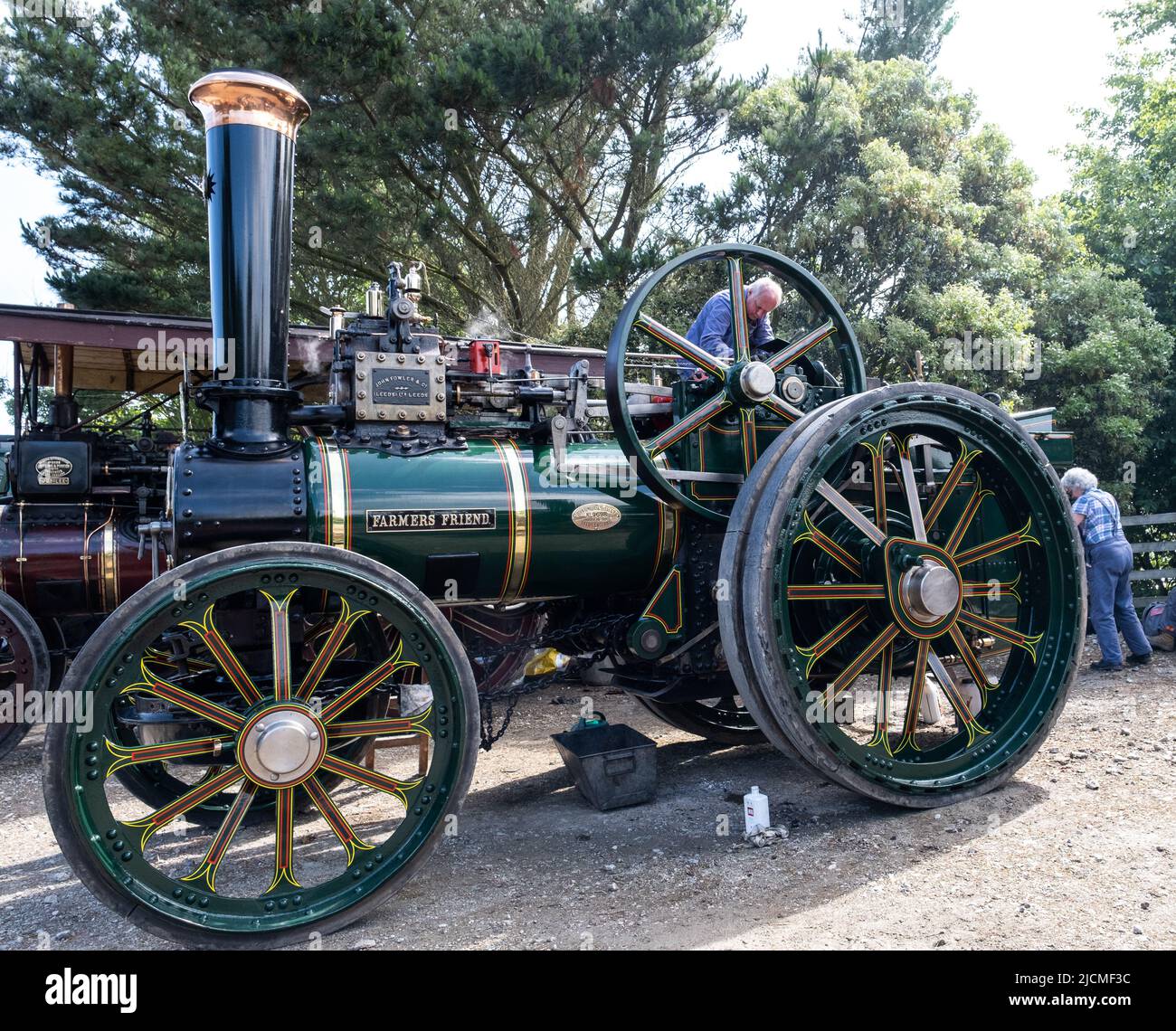 Vintage steam traction engines in a display at the Royal Cornwall Show ...