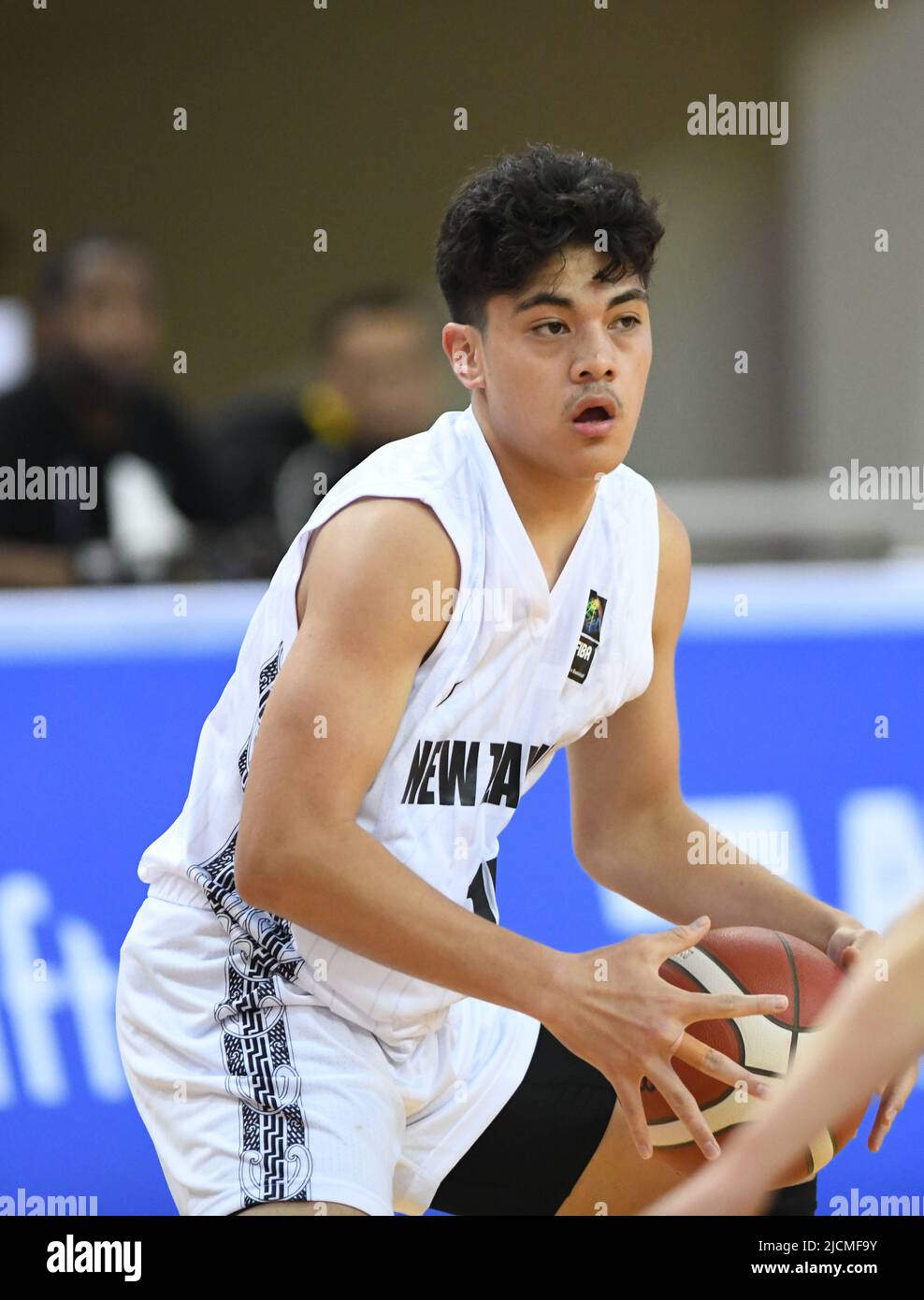Doha, Qatar. 14th June, 2022. Hunter Trego of New Zealand basketball ...
