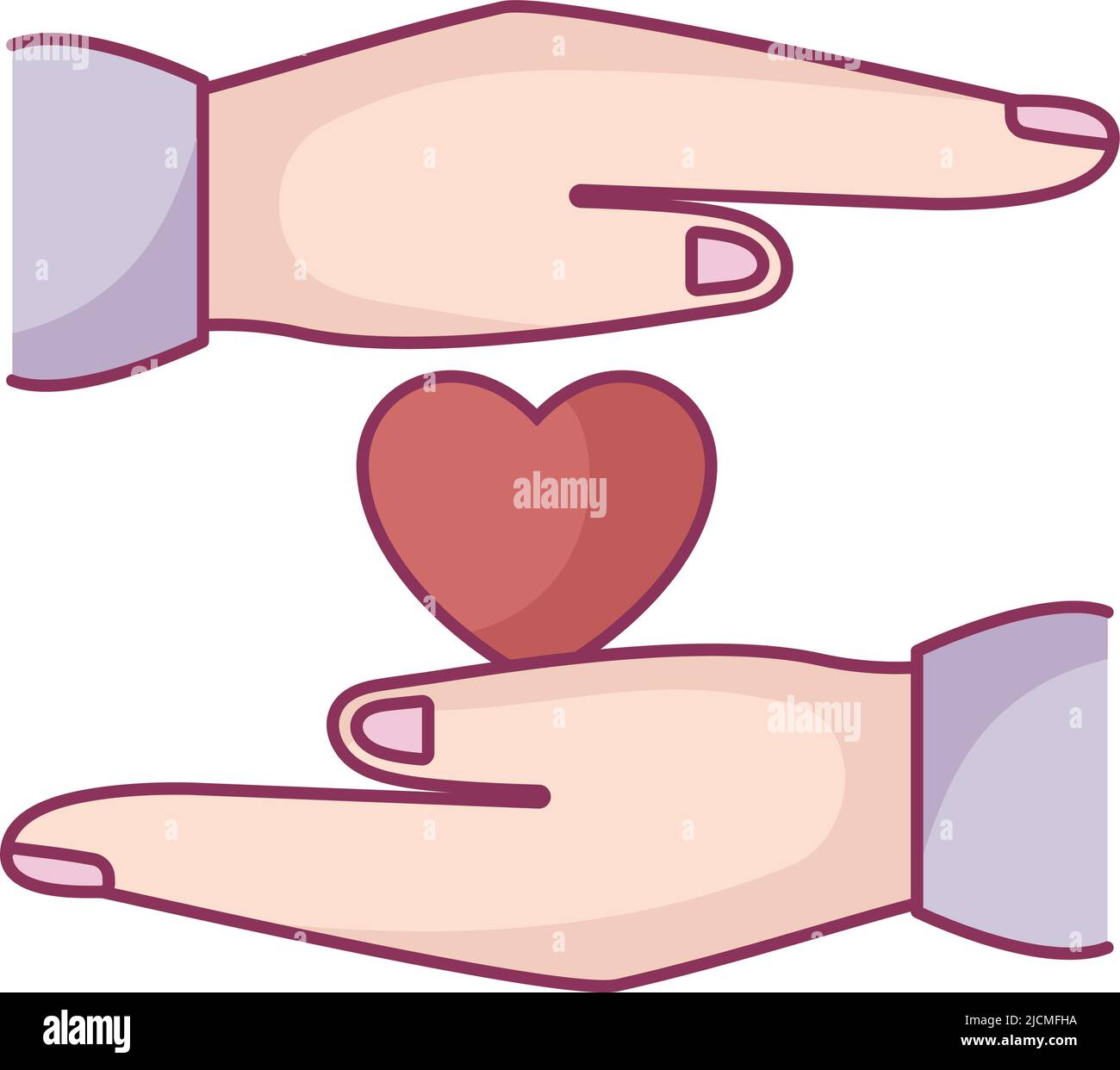 hand with heart Stock Vector Image & Art - Alamy
