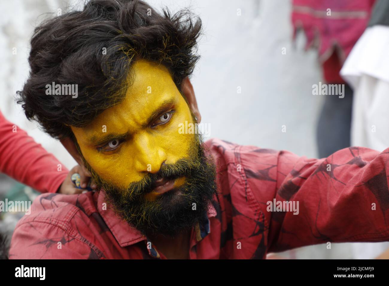 Indian Male Devotee at temple Stock Photo - Alamy