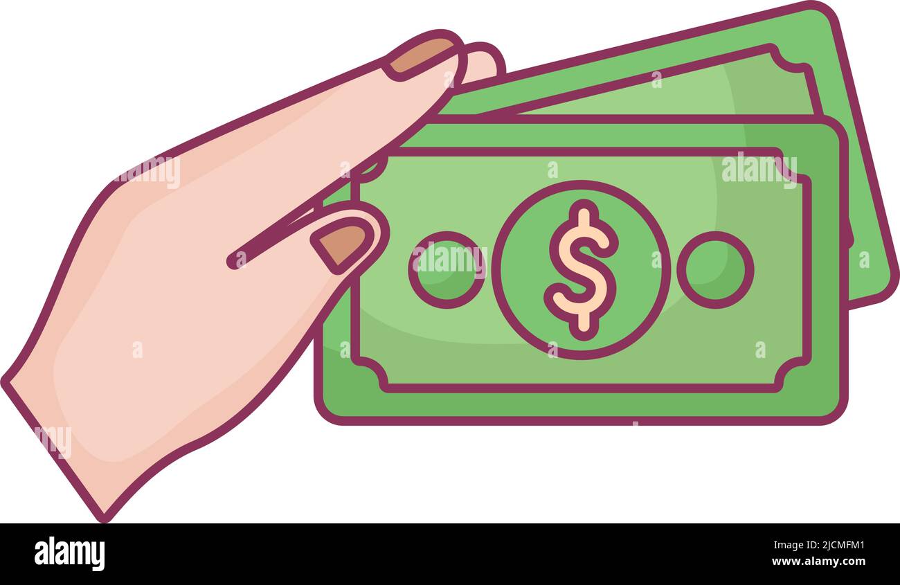 hand holding dollars Stock Vector Image & Art - Alamy