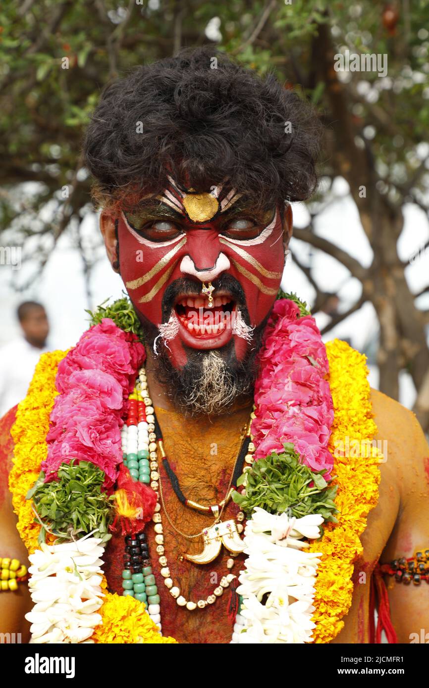 Indian Male Devotee at temple Stock Photo - Alamy