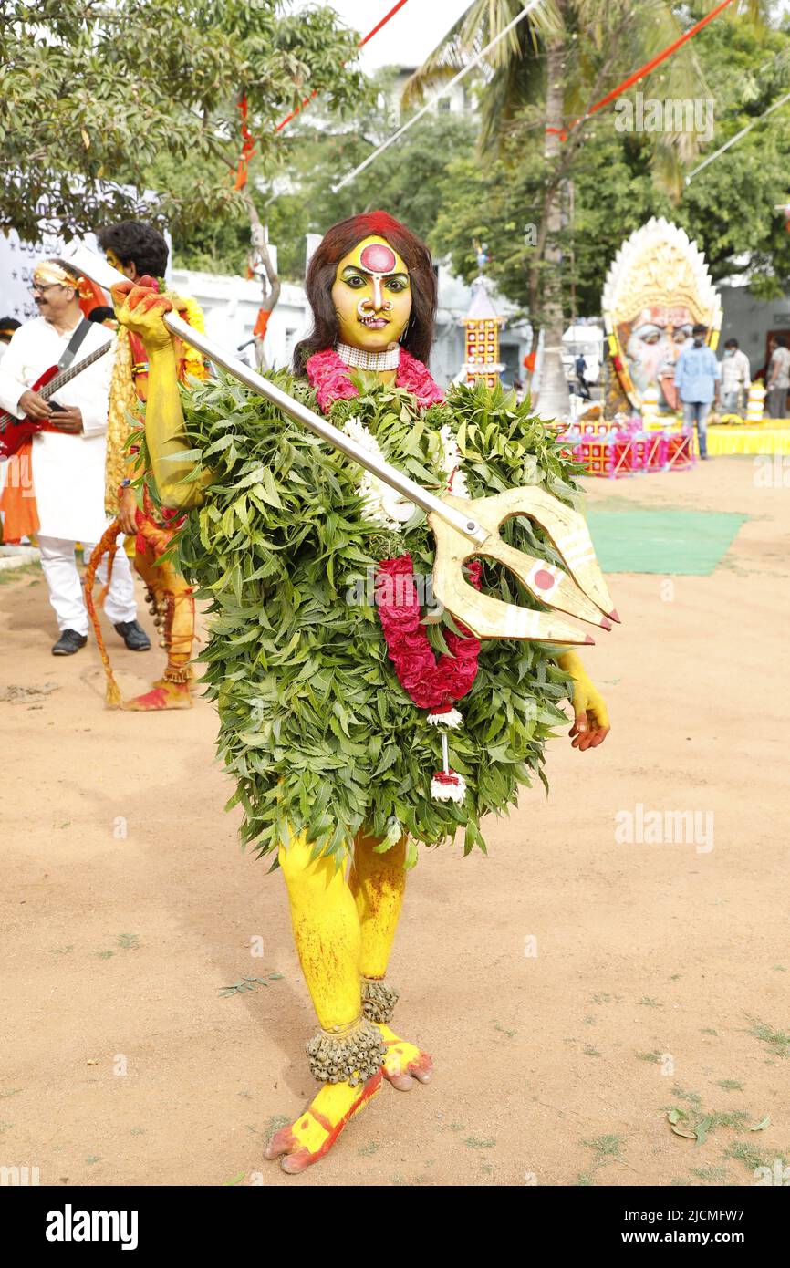 Indian Female Devotee at temple Stock Photo - Alamy