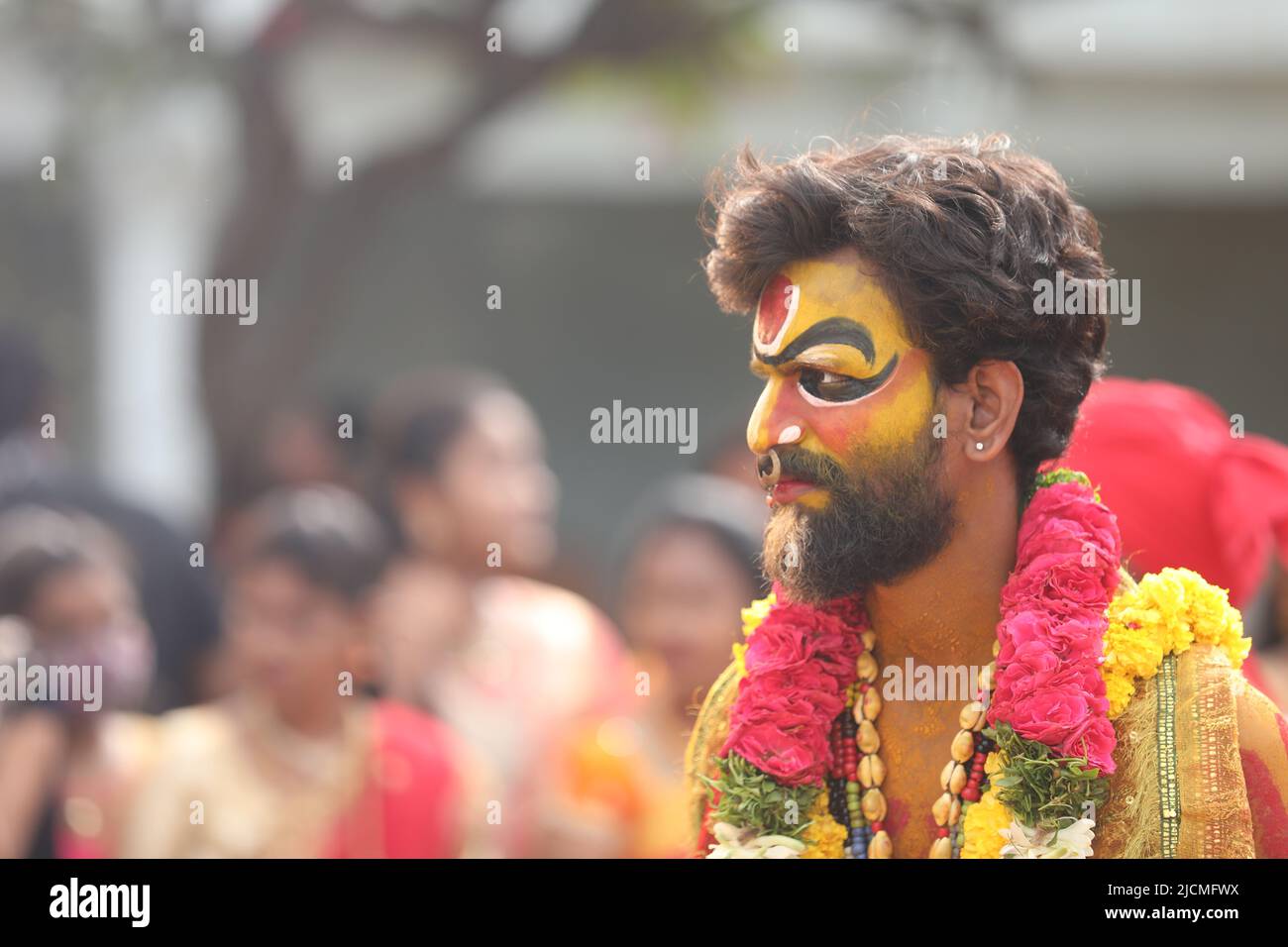 Indian Male Devotee at temple Stock Photo - Alamy