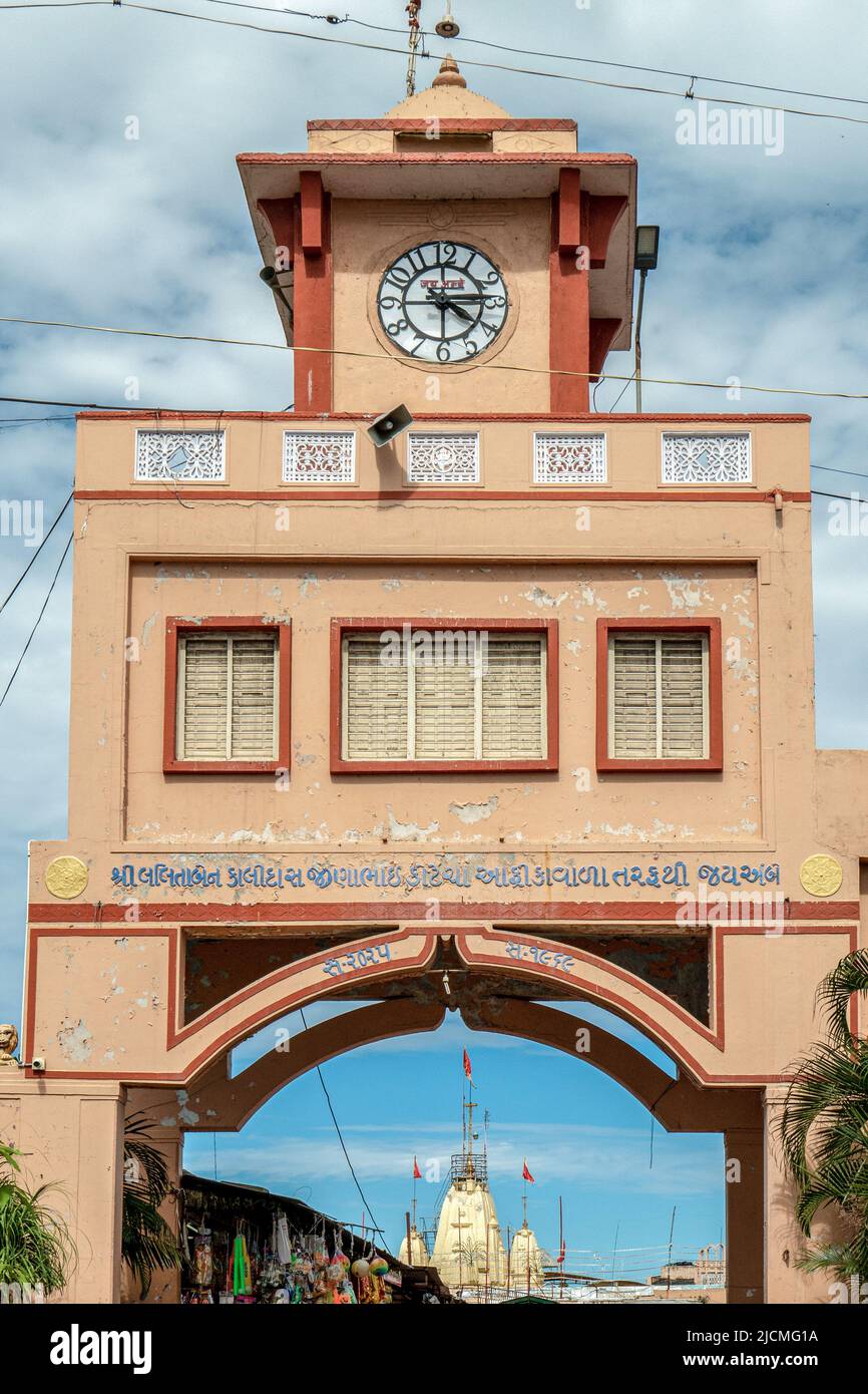 30 Oct 2019 Clock tower on top of Gate of Ambika Devi temple at ...