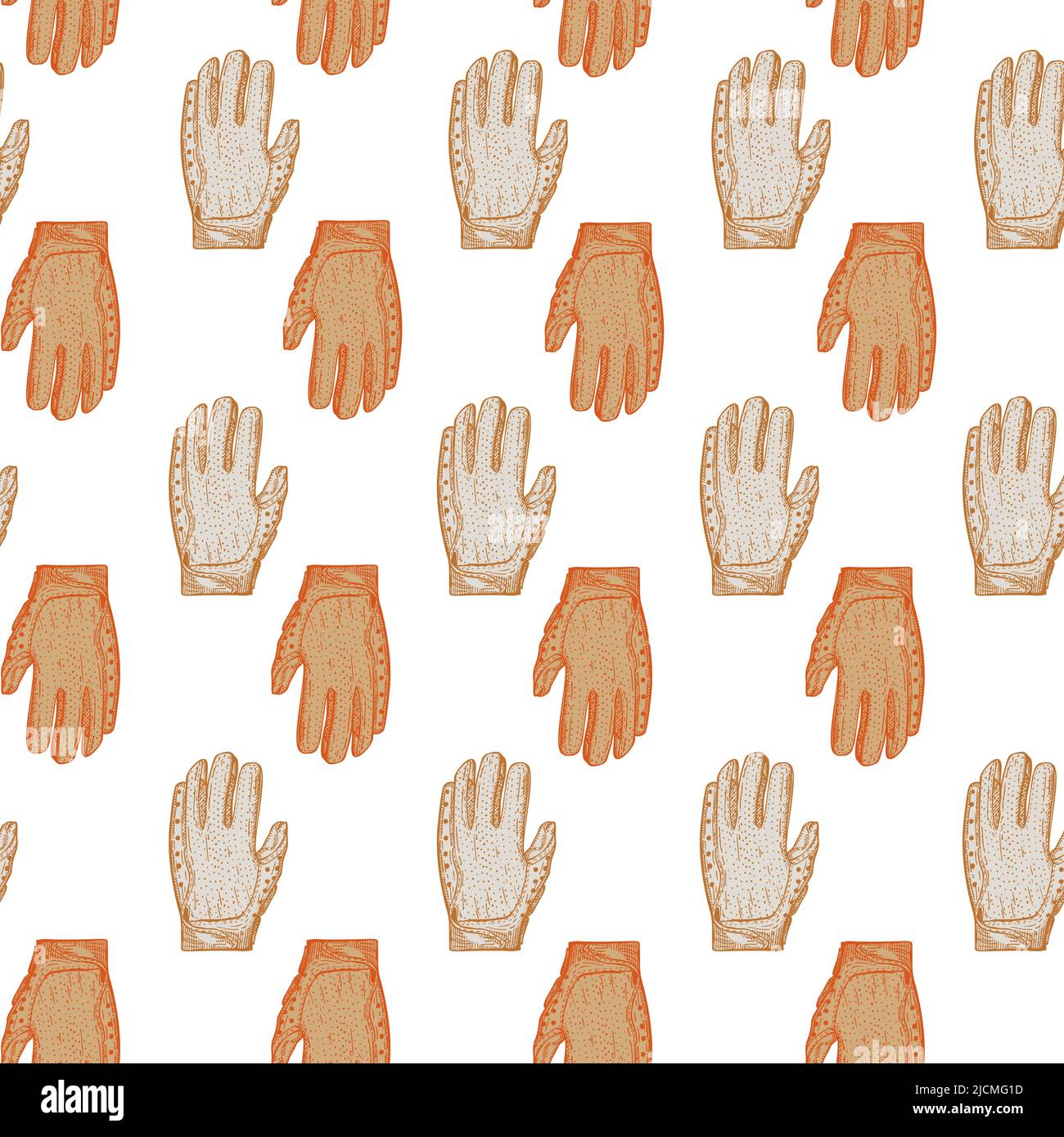 Football gloves seamless pattern engraving. Vintage sport background in ...