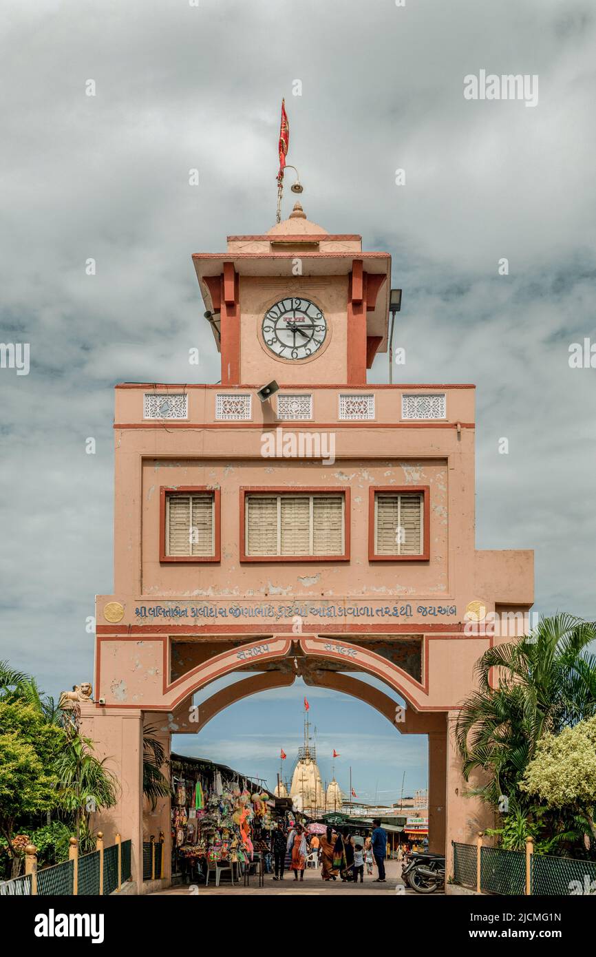 30 Oct 2019 Clock tower on top of Gate of Ambika Devi temple at ...