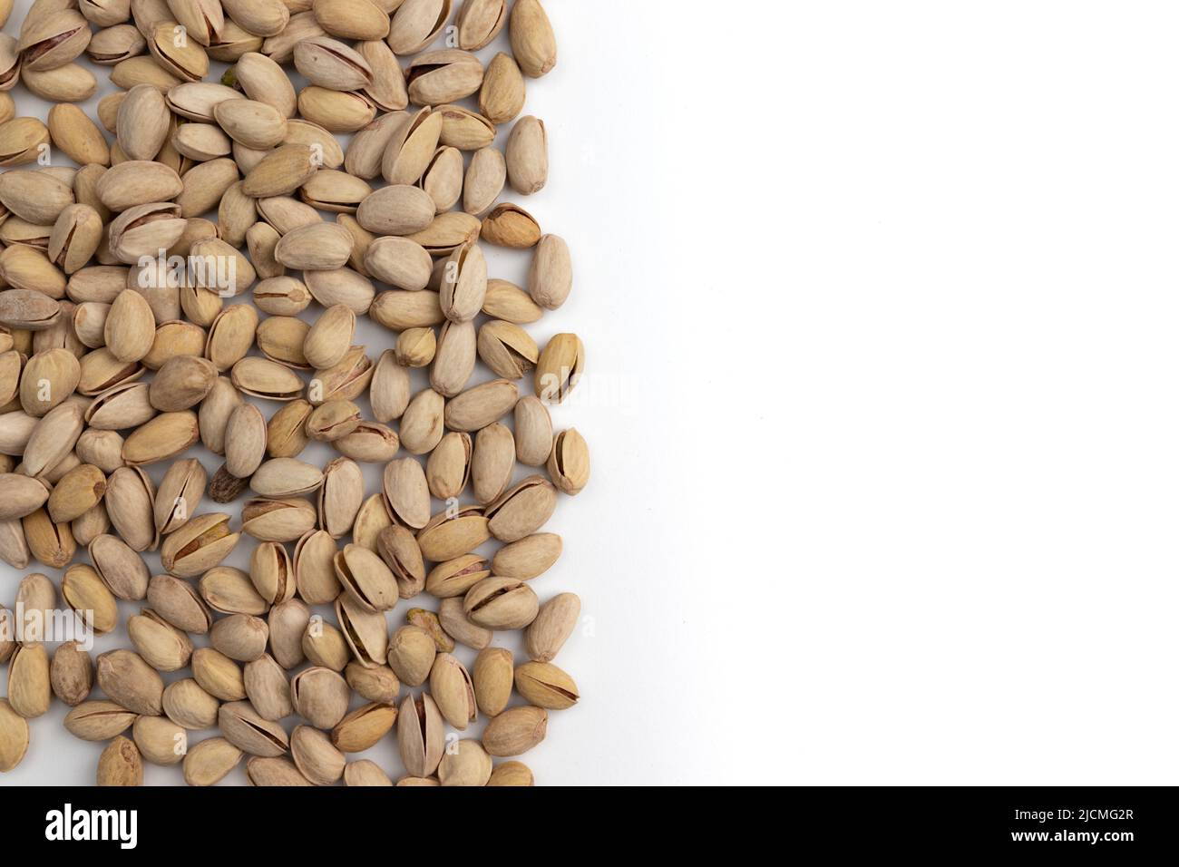 frame of pistachio with copy space for text isolated on white ...