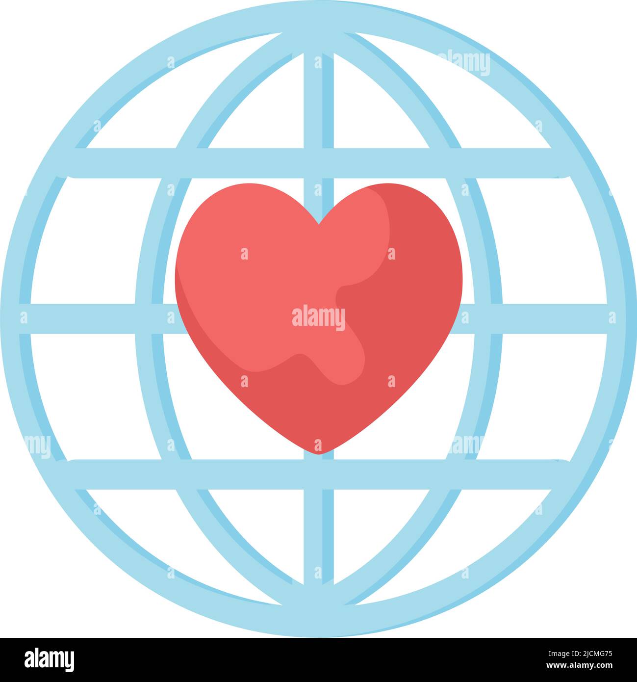 earth globe with a heart Stock Vector Image & Art - Alamy