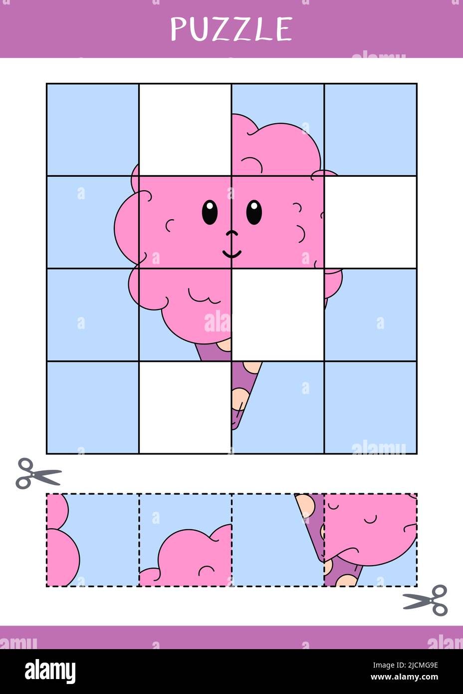 Puzzle for kids. Find the missing parts of the picture Stock Photo - Alamy