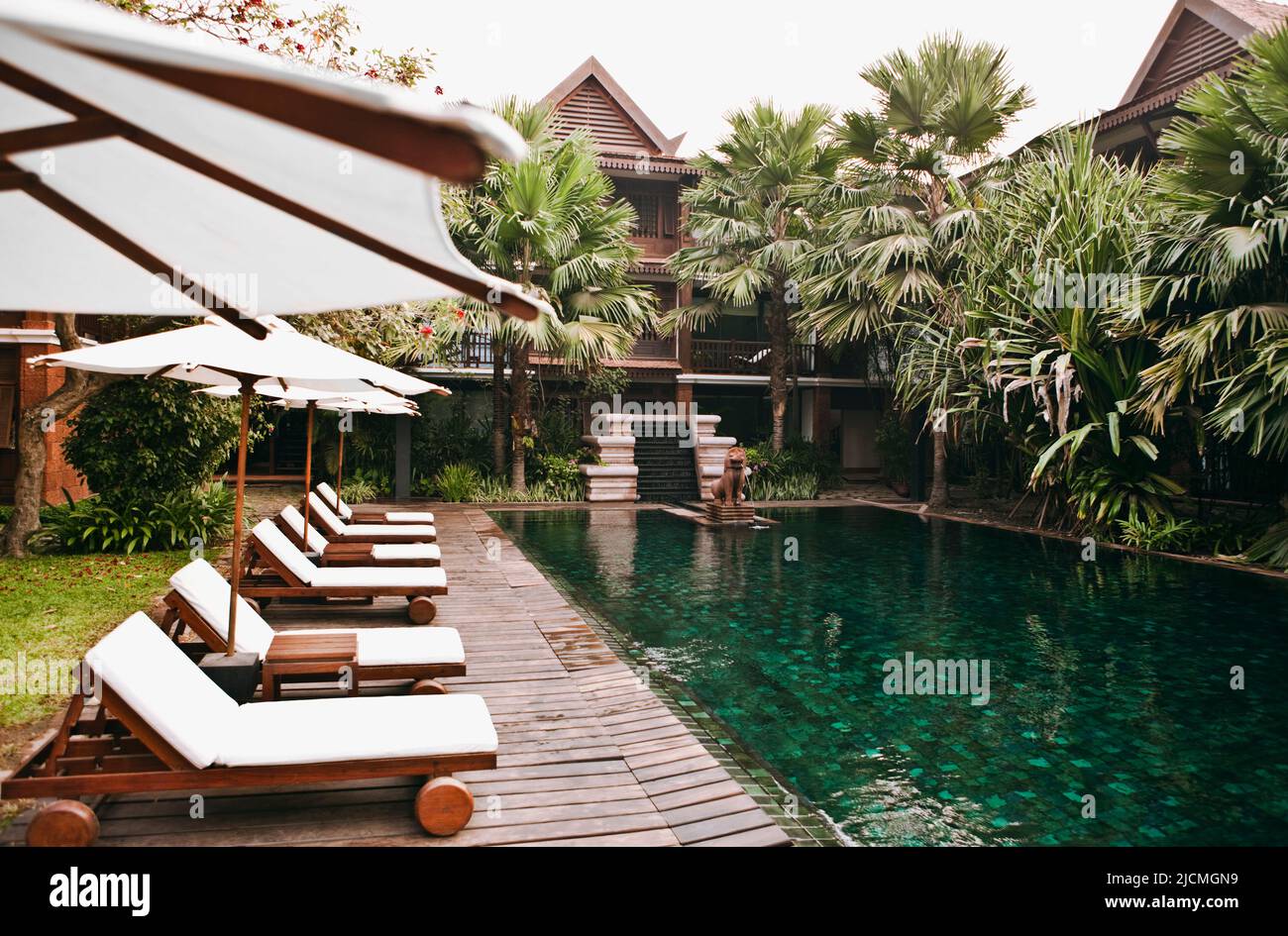 The saltwater swimming pool at La Residence d'Angkor, Siem Reap ...
