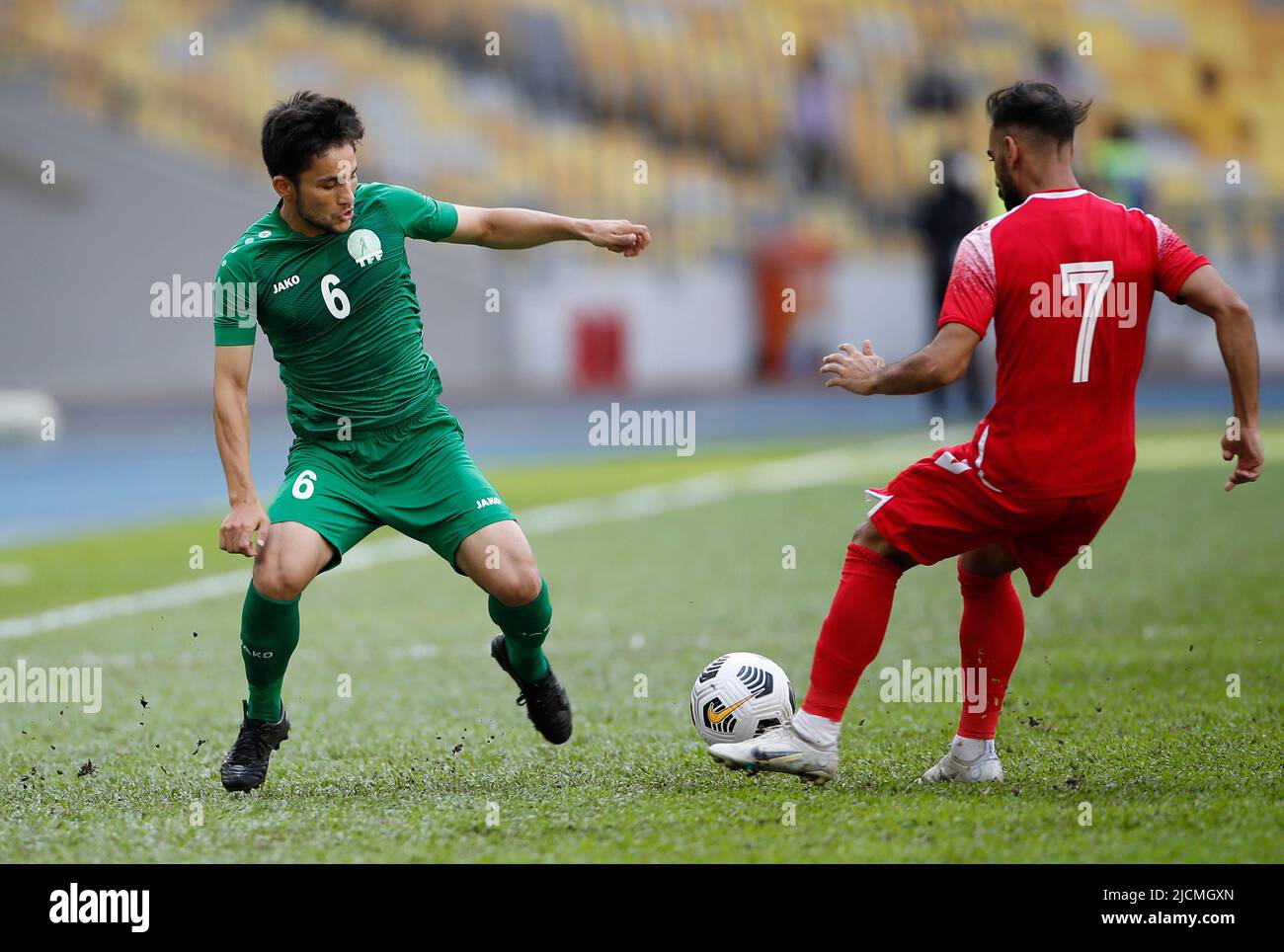 Kuala Lumpur, Malaysia. 14th June, 2022. Goshanov Movlamberdi (L) of ...