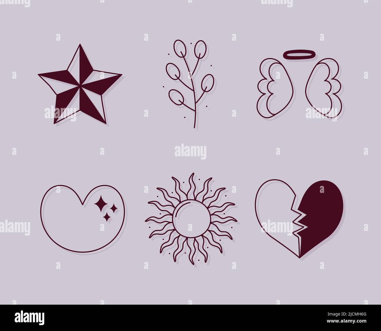 minimalist tattoos bundle Stock Vector Image & Art - Alamy