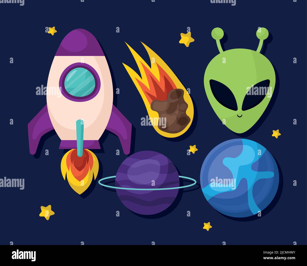 space items set Stock Vector Image & Art - Alamy