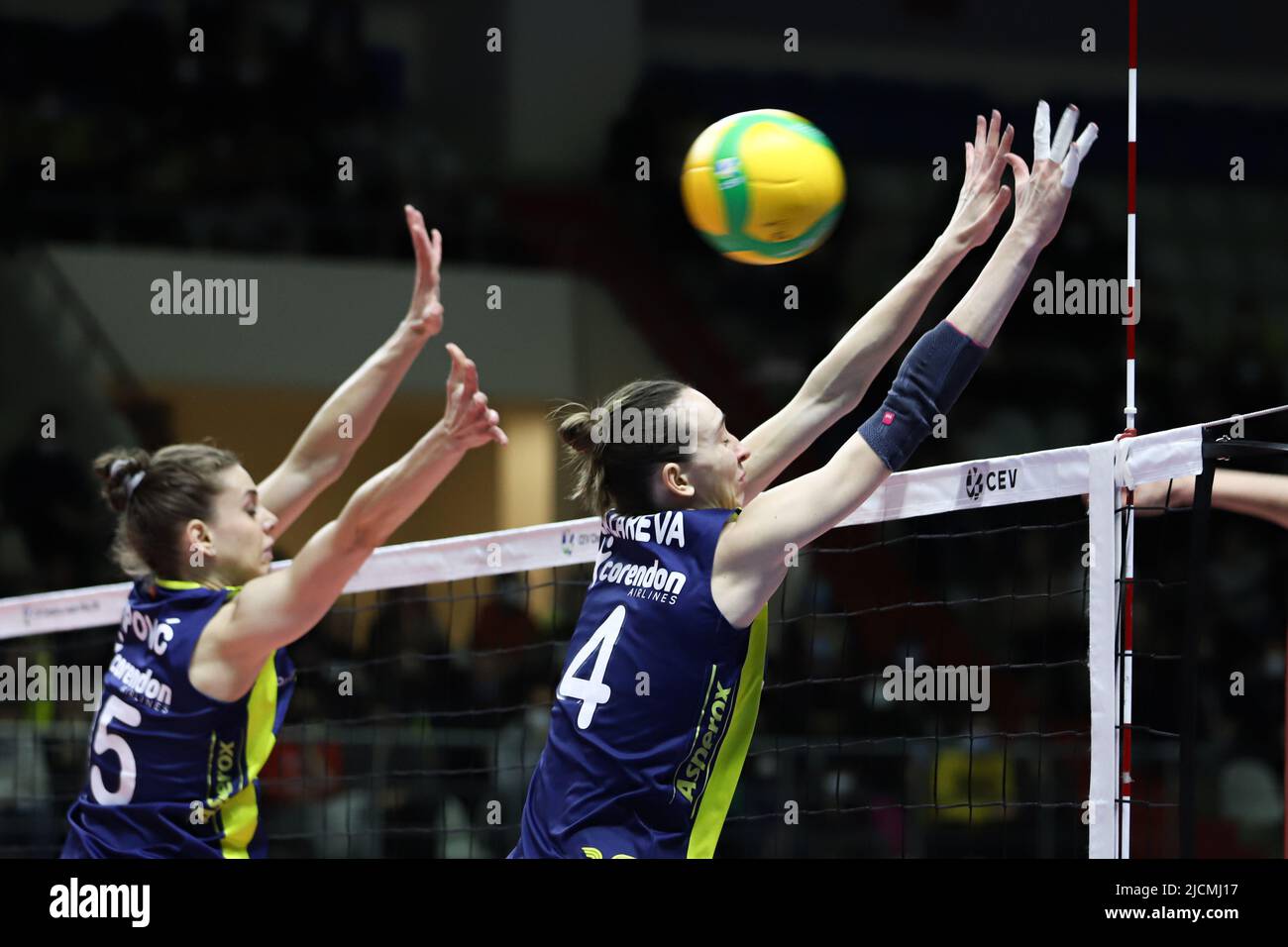 ISTANBUL, TURKEY - JANUARY 19, 2022: Anna Lazareva and Mina Popovic in ...