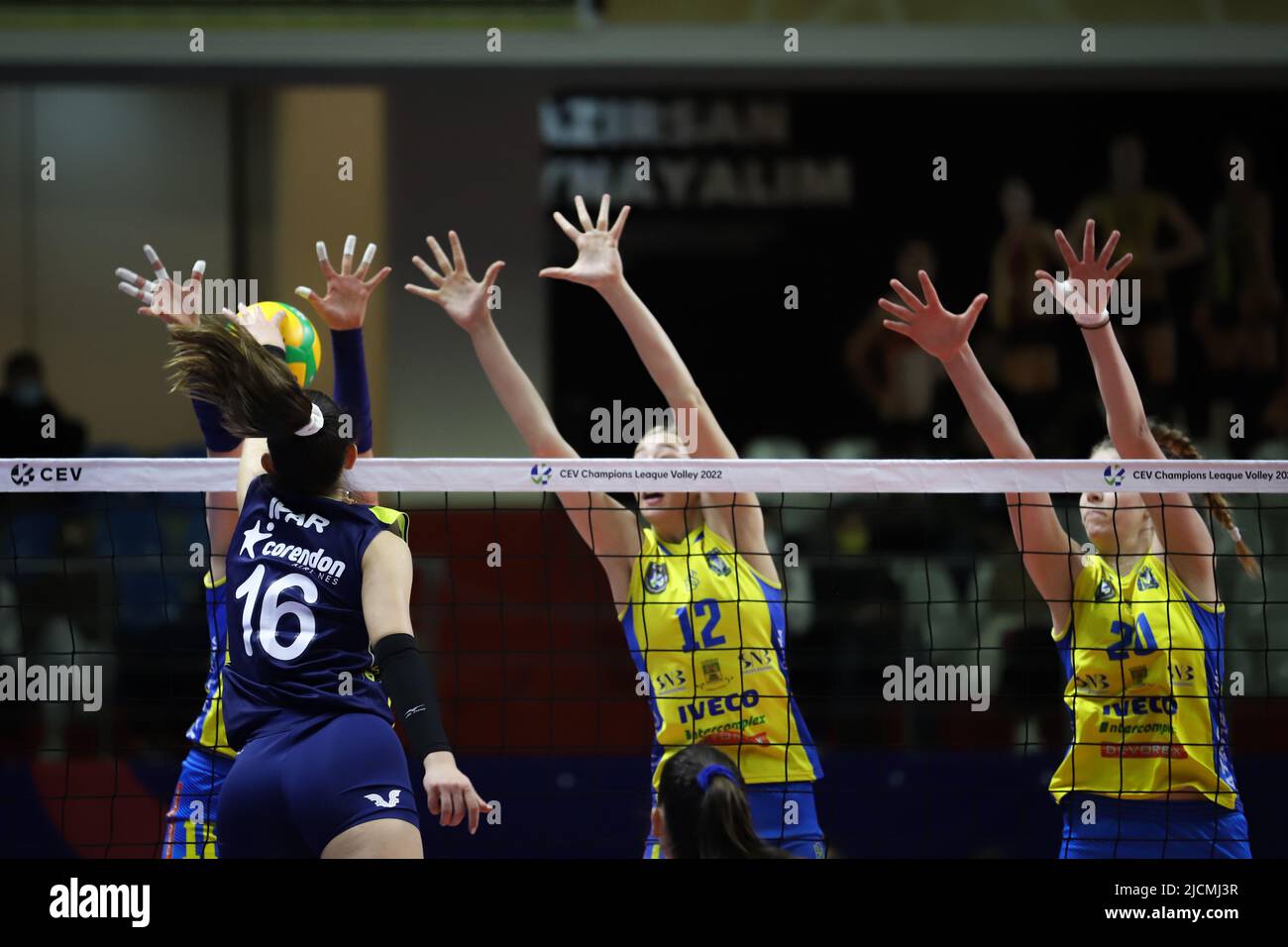 ISTANBUL, TURKEY - JANUARY 19, 2022: Ipar Ozay Kurt in action during ...