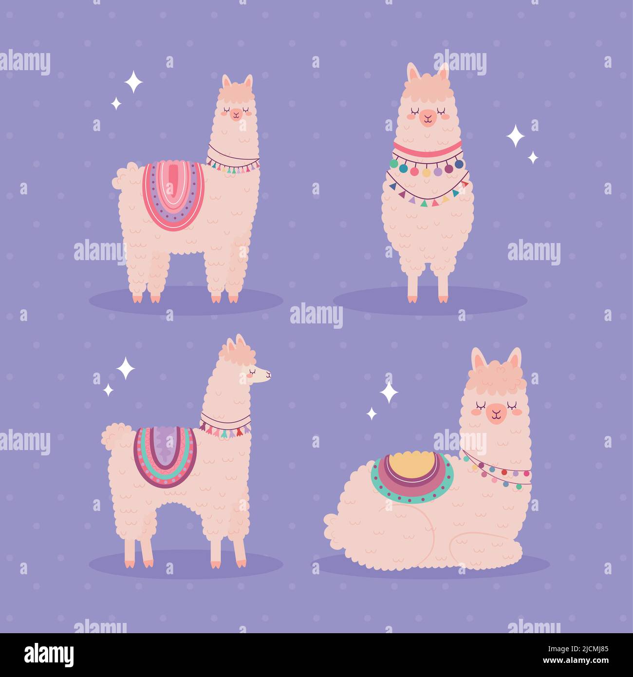 four happy llamas Stock Vector Image & Art - Alamy
