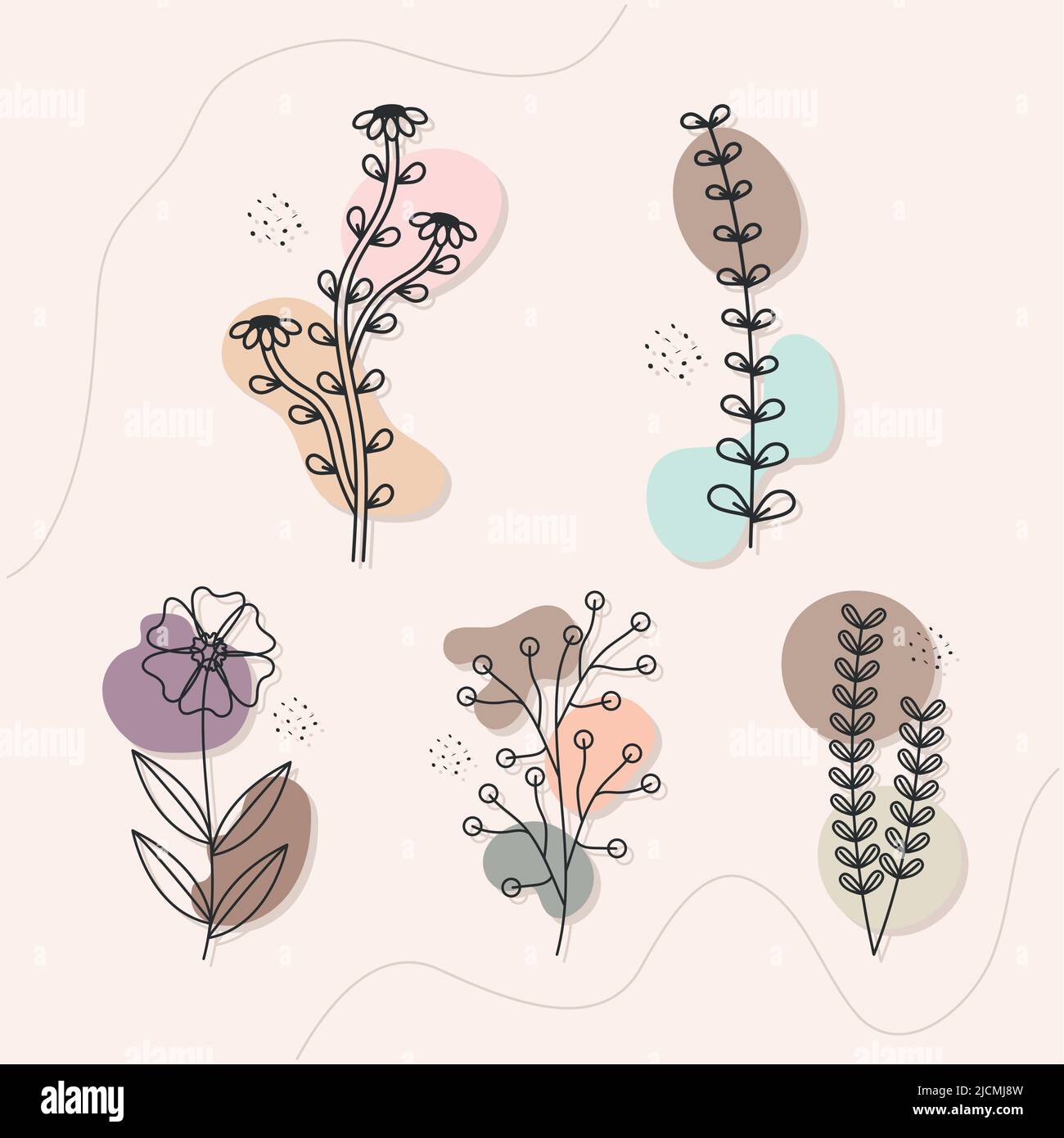 five nature plants Stock Vector Image & Art - Alamy