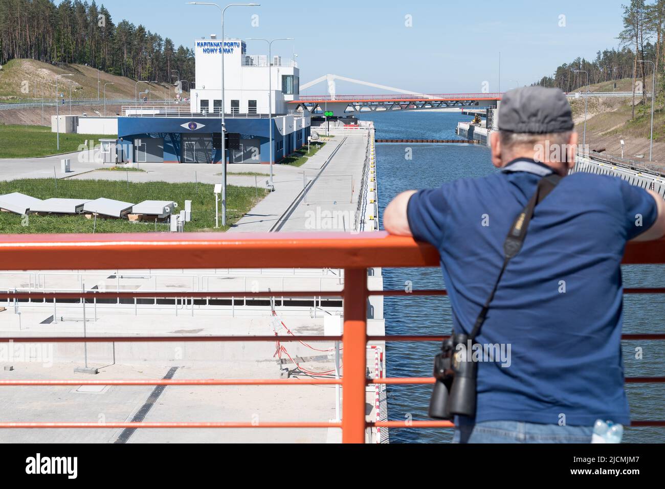 Construction site on the Vistula Spit canal which connect port of ...