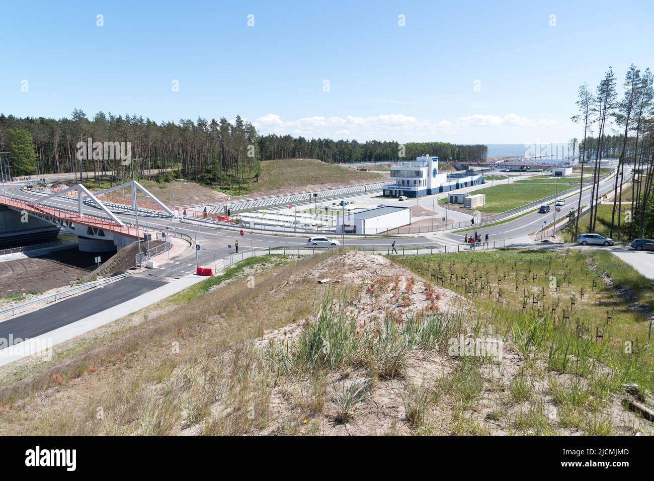 Construction site on the Vistula Spit canal which connect port of ...