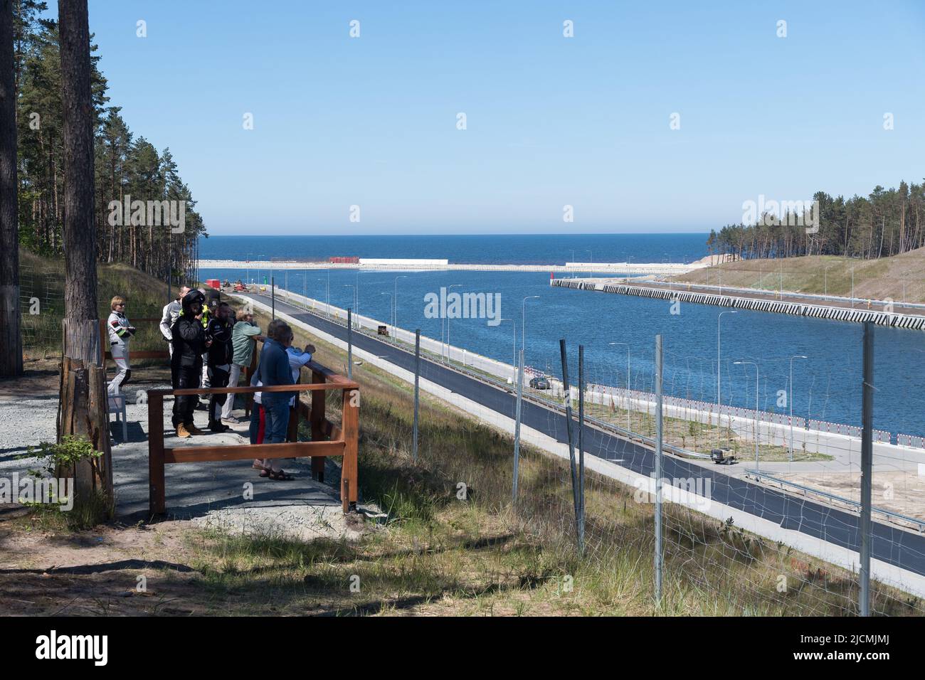Construction site on the Vistula Spit canal which connect port of ...