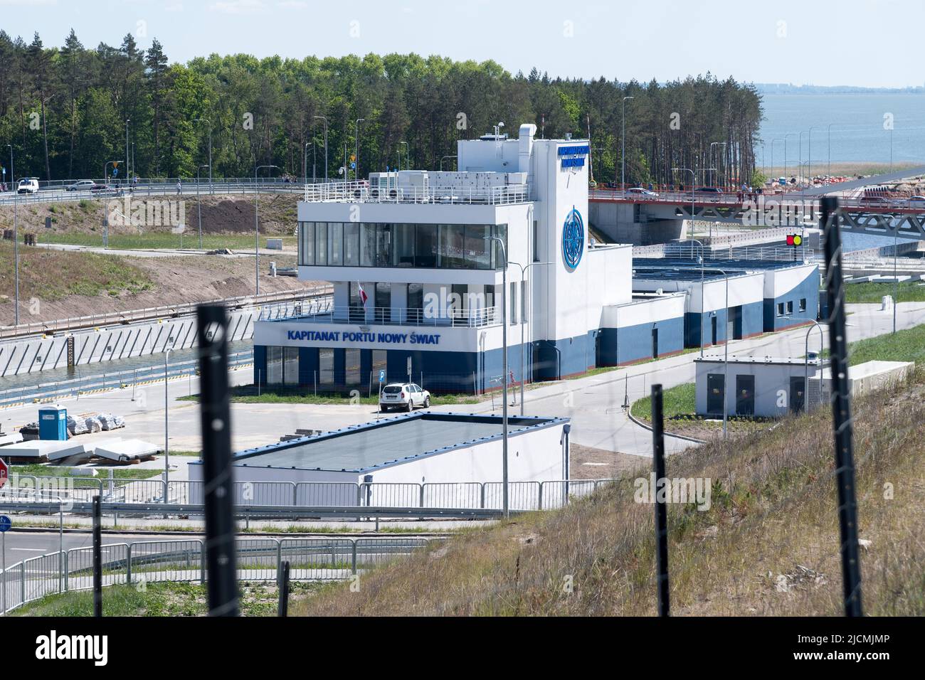 Construction site on the Vistula Spit canal which connect port of ...