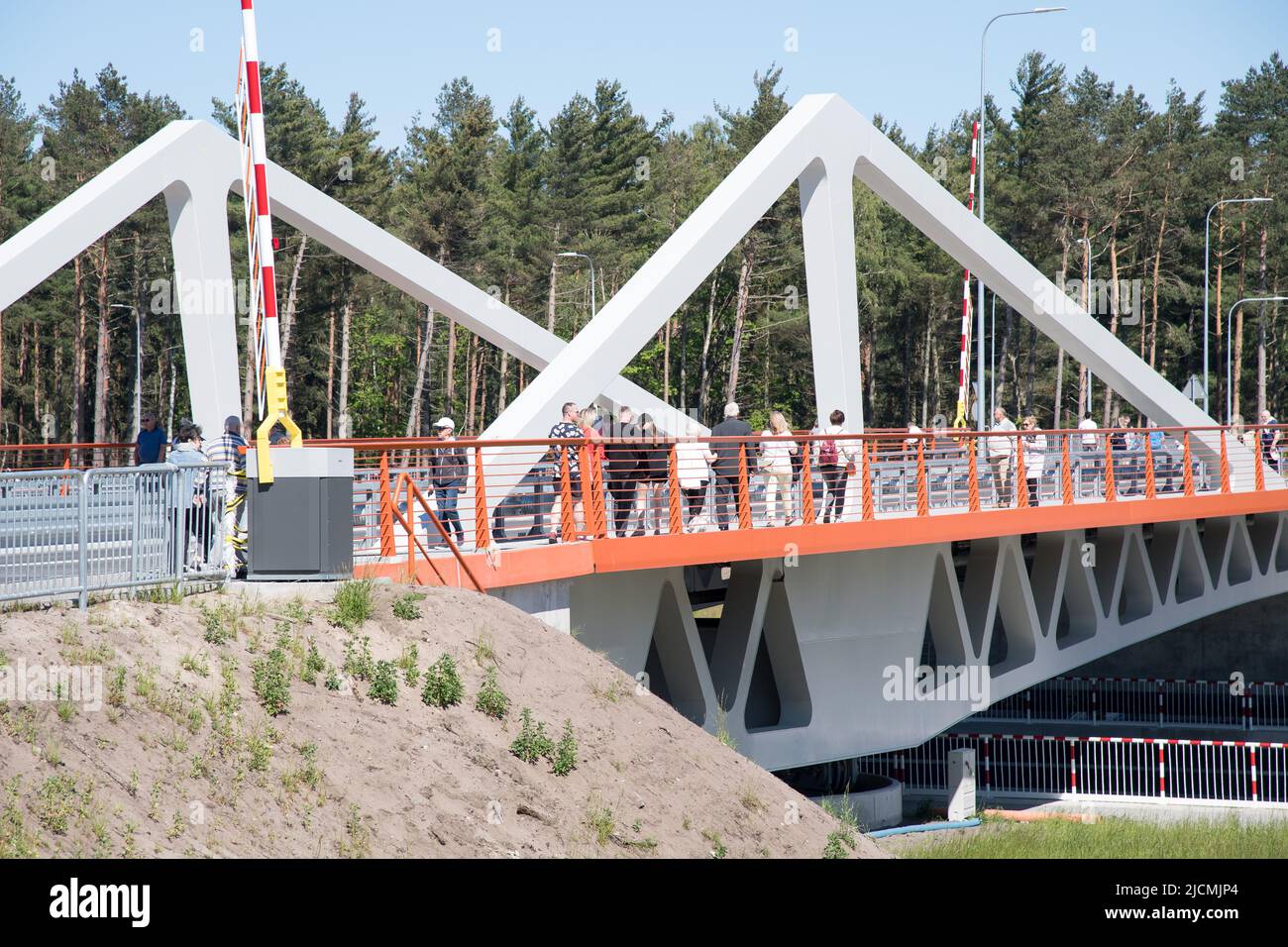 Construction site on the Vistula Spit canal which connect port of ...