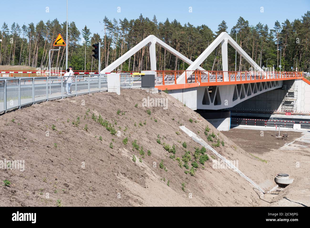 Construction site on the Vistula Spit canal which connect port of ...