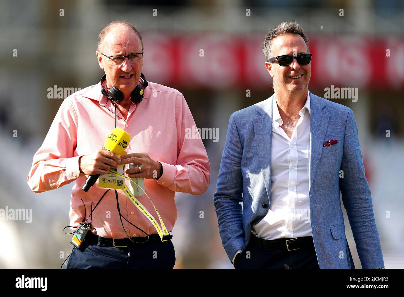 Cricket commentator Jonathan Agnew (left) and former England player ...
