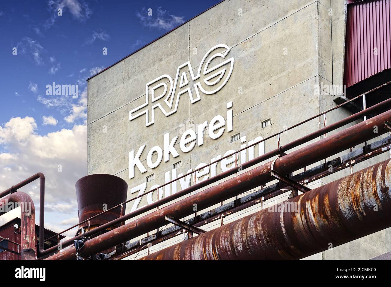RAG logo of Ruhrkohle Aktien Gesellschaft on an industrial building in ...