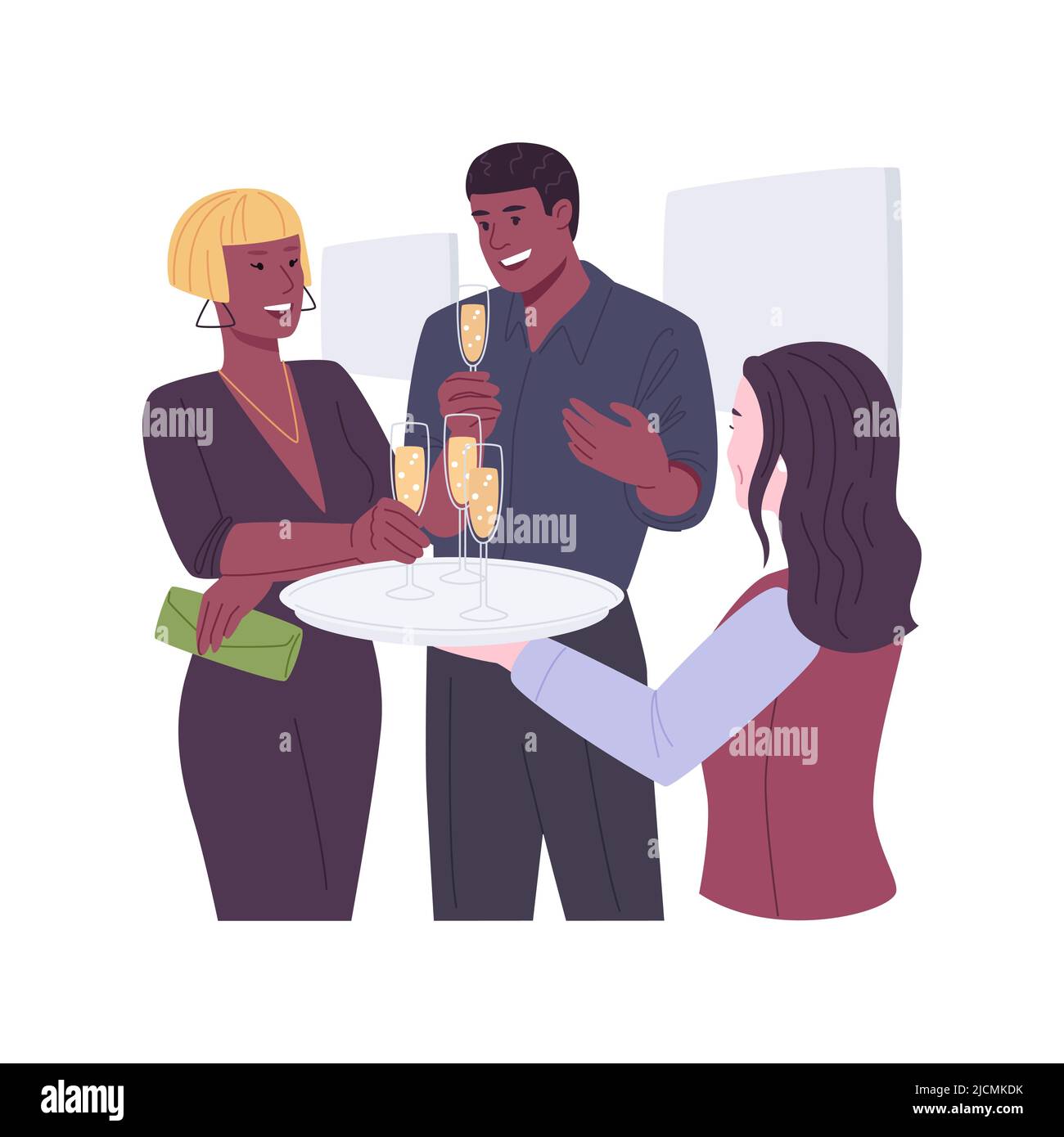 Exhibition opening isolated cartoon vector illustrations Stock Vector ...