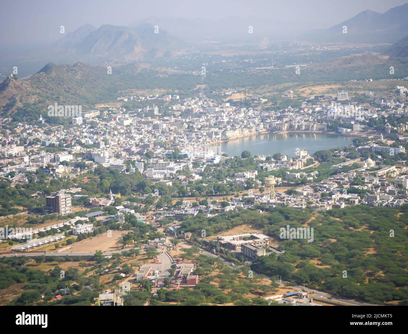 Pushkar City landscape Aerial View from Mountain Stock Photo - Alamy