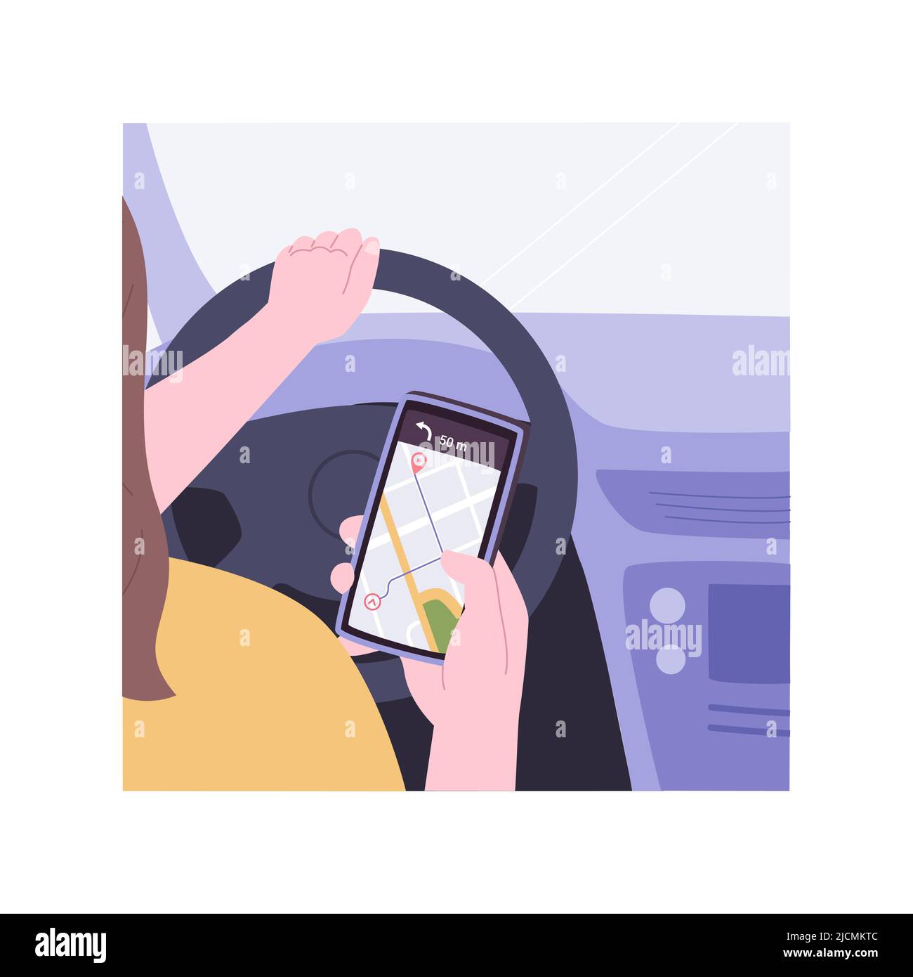 Navigation apps isolated cartoon vector illustrations Stock Vector ...