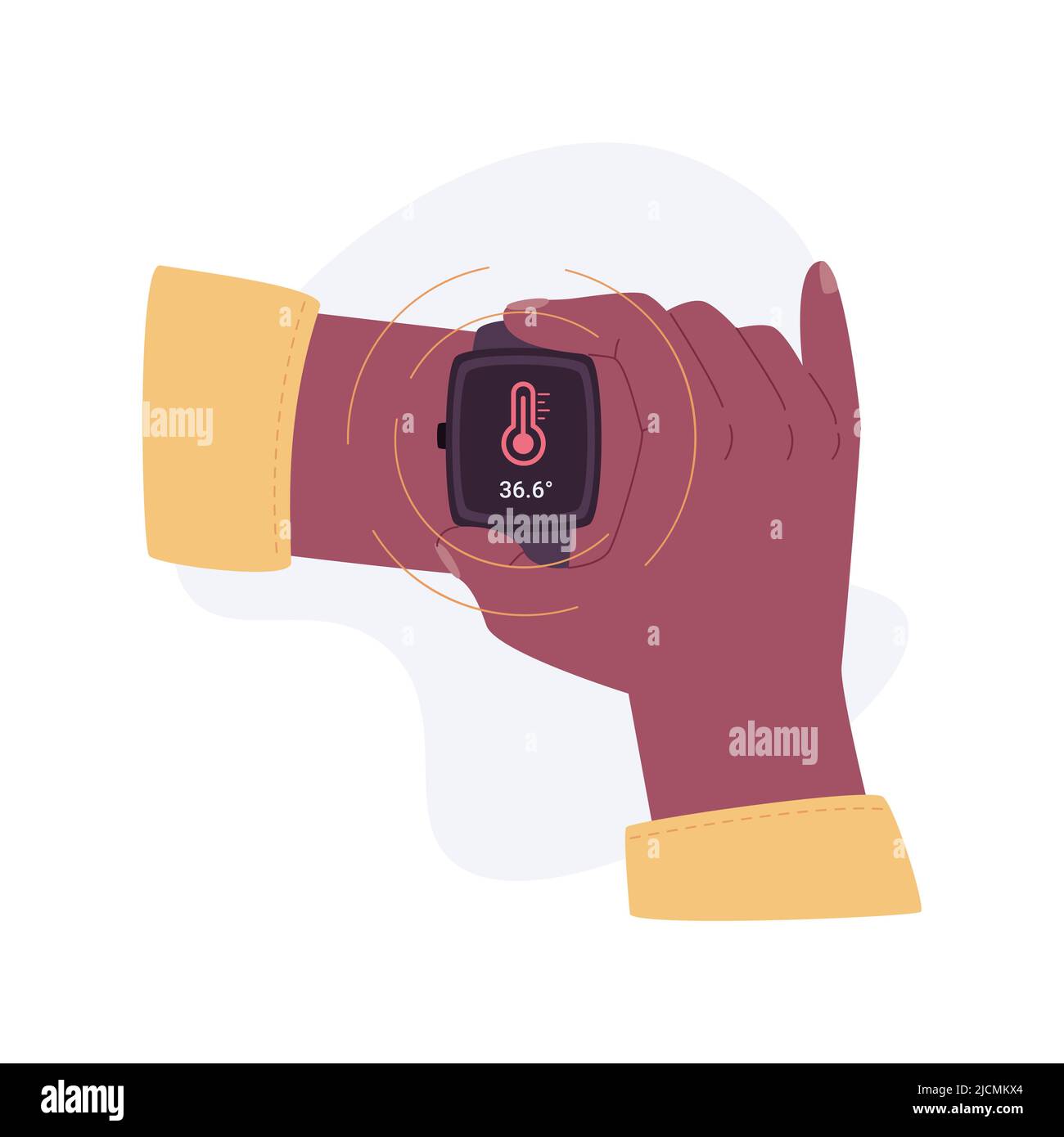 Smartwatch body temperature monitoring isolated cartoon vector ...