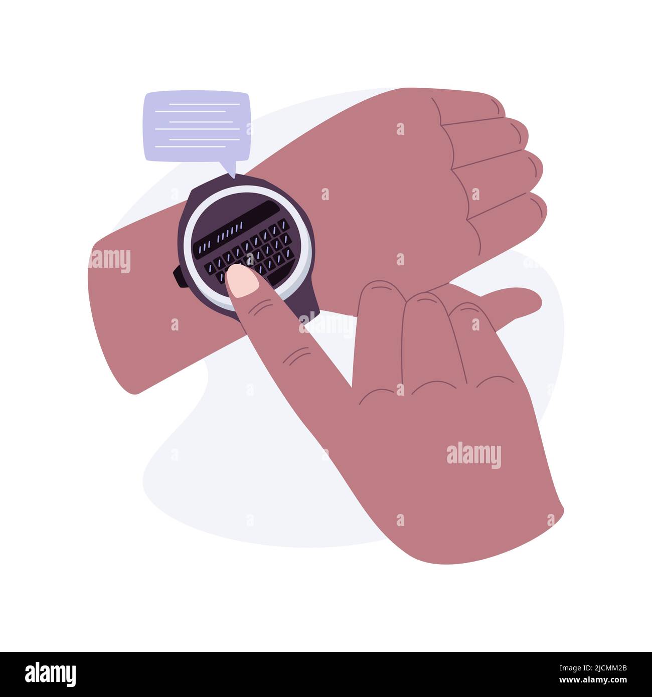 Reply to messages with smartwatch isolated cartoon vector illustrations ...