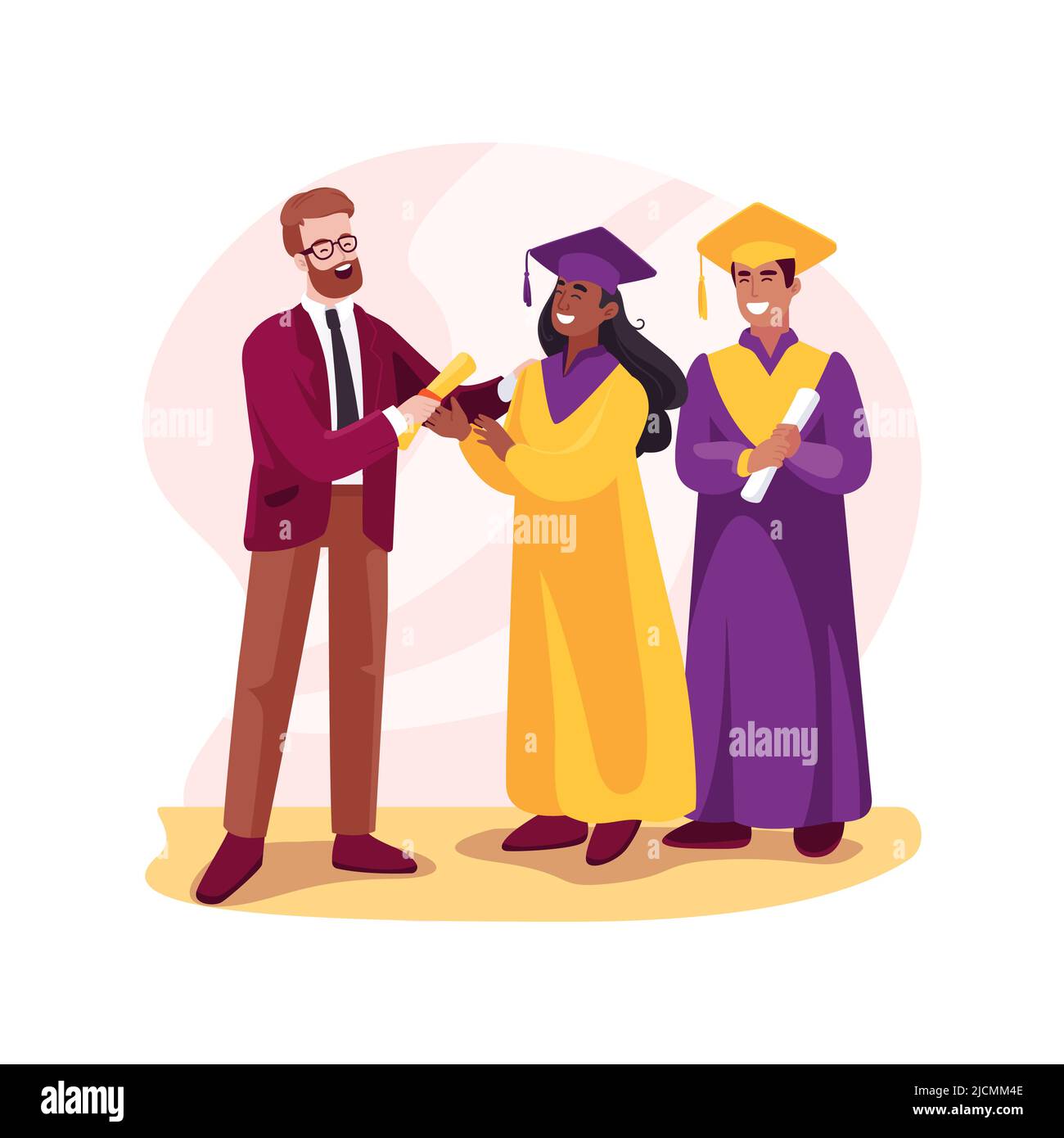 Graduation ceremony isolated cartoon vector illustration Stock Vector ...