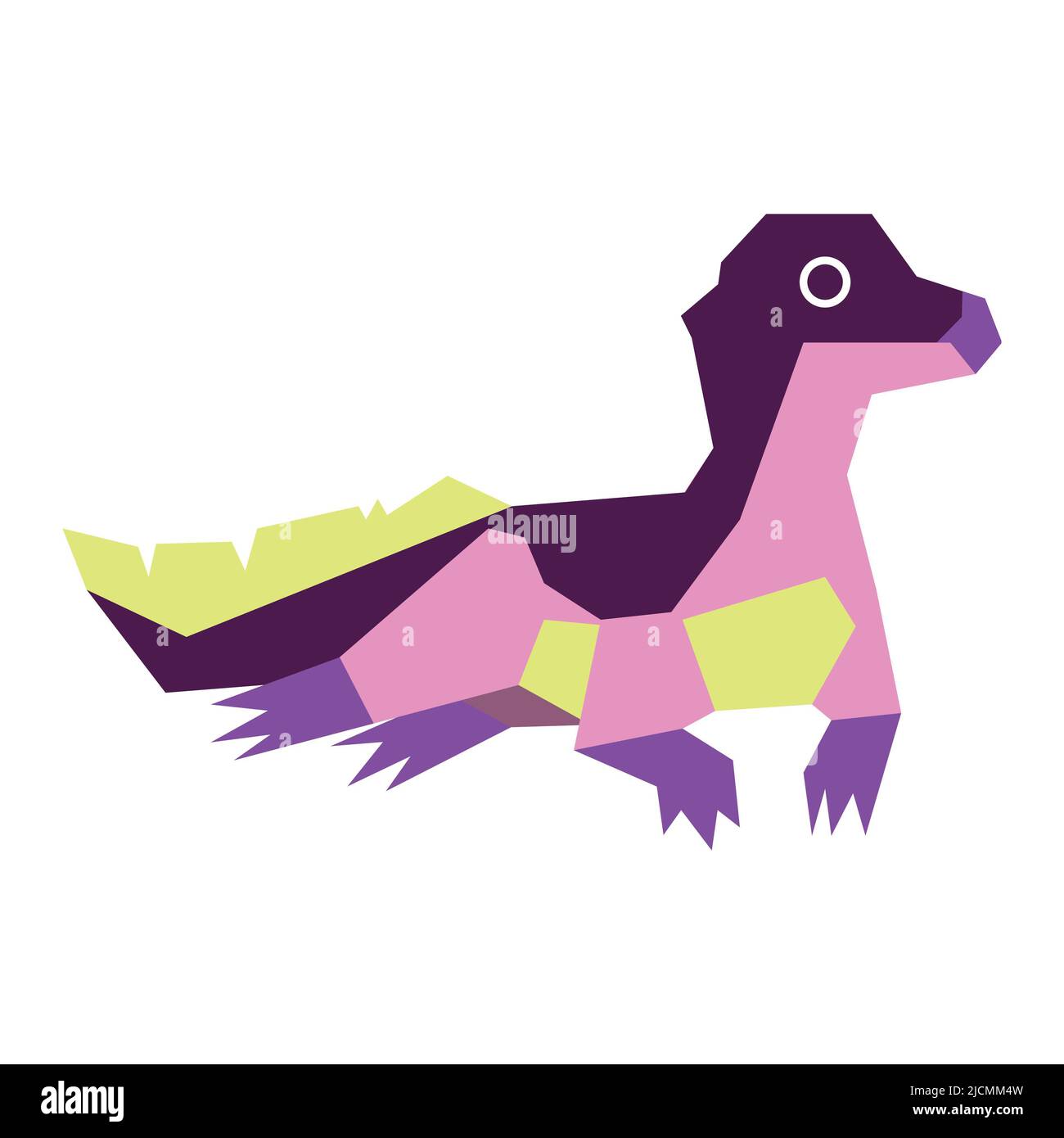 Colorful abstract geometric vector illustration of a prehistoric ...
