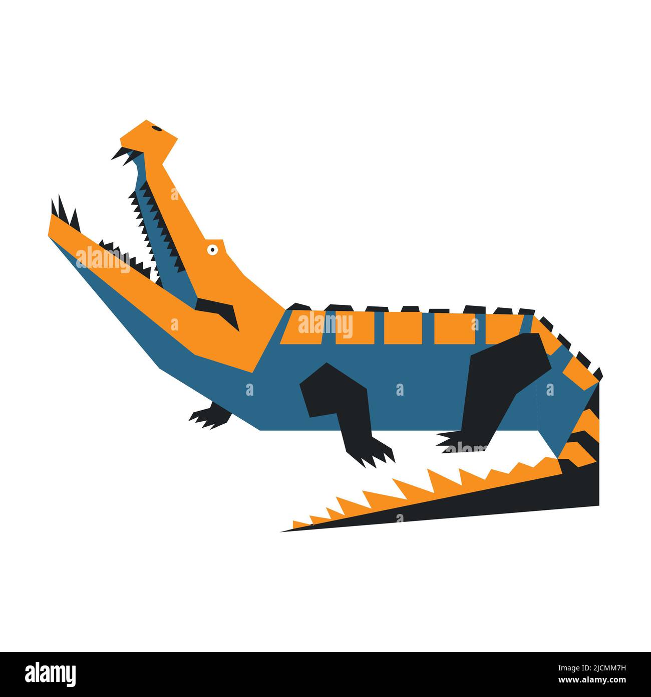 Colorful abstract geometric vector illustration of a prehistoric ...